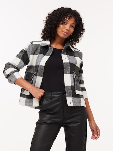 Sabrina Crop Check Lined Jacket