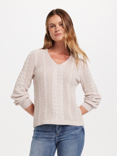 Irina V-Neck Pointelle Pullover