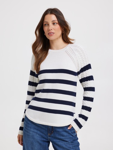 Eva Cable Shoulder Pullover