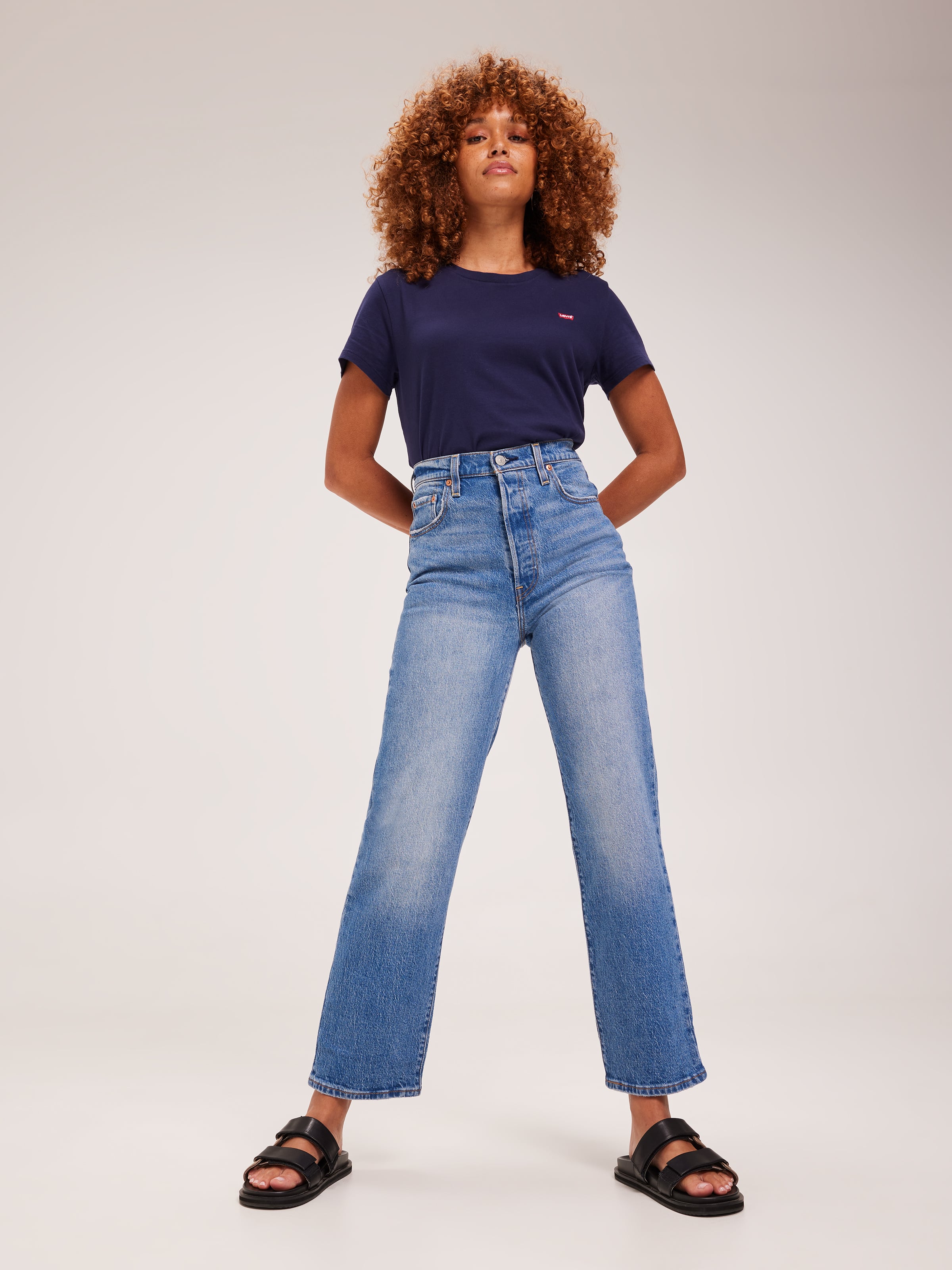 Ribcage Straight Ankle Jean In Dance Around Denim - Just Jeans Online