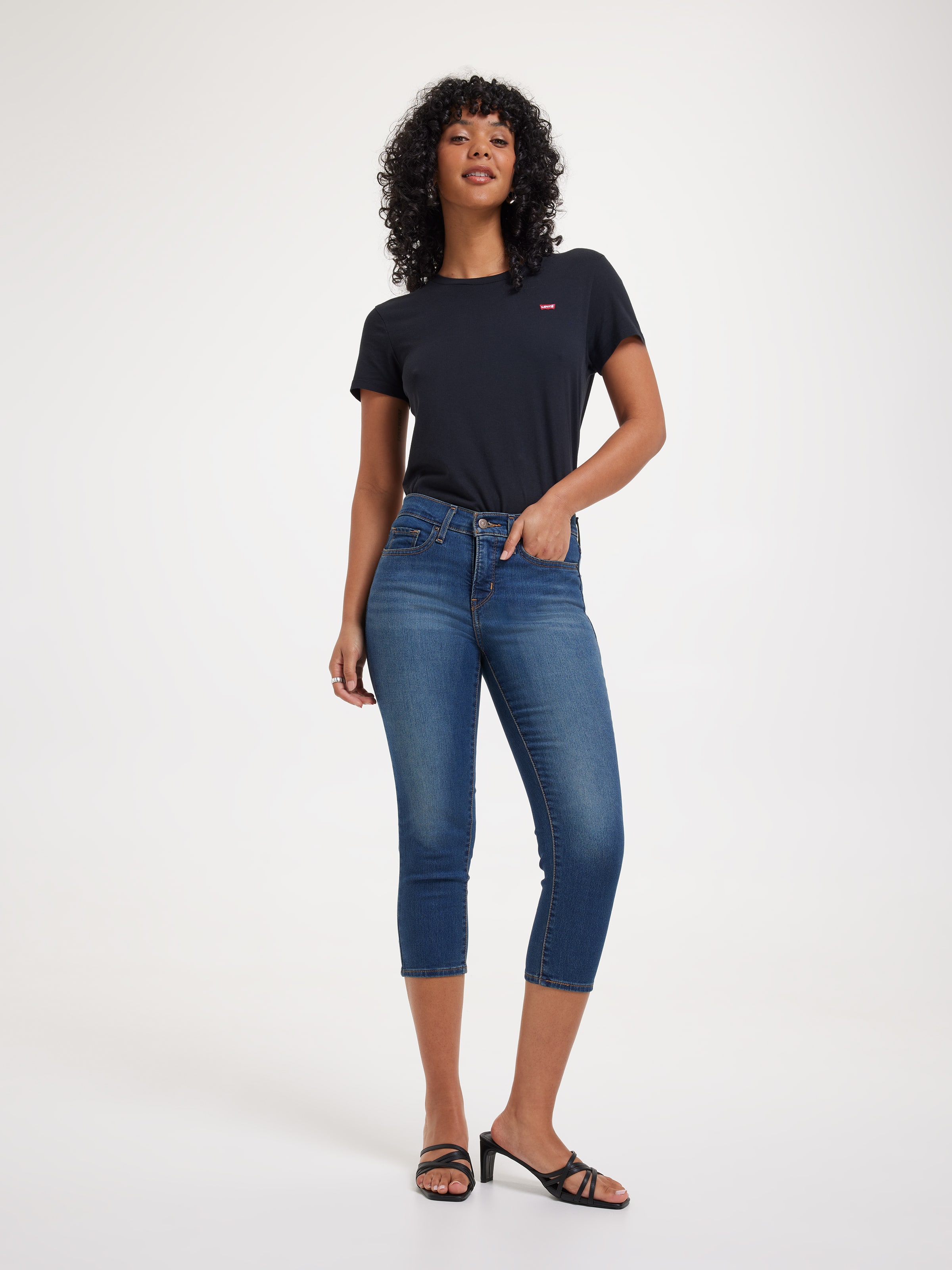 311 Shaping Skin Capri In Zealous Blue Denim - Just Jeans Online