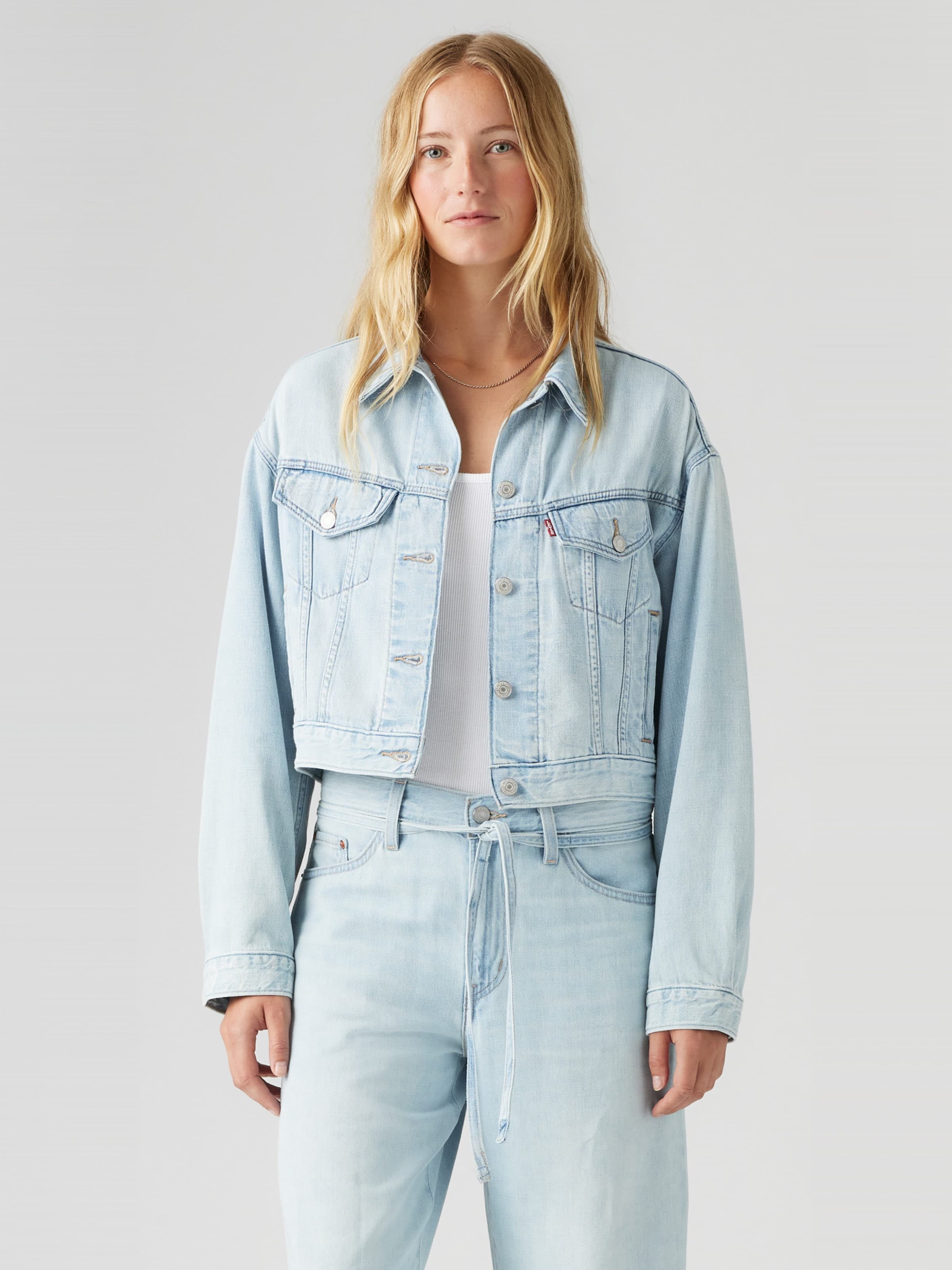 Shrunken 90'S Trucker Jacket In Luxury Trip - Just Jeans Online