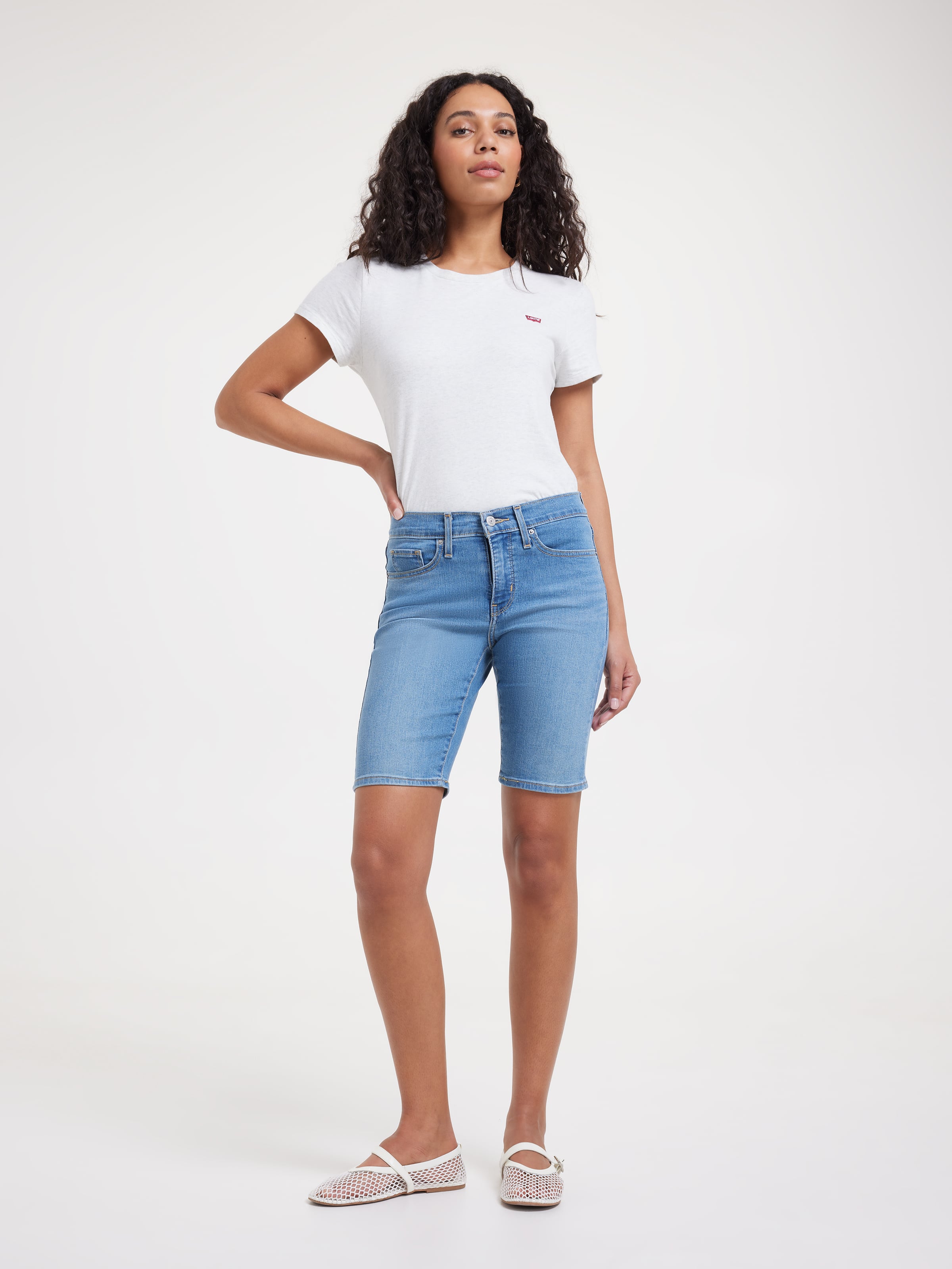 Shaping Bermuda In Camp Denim - Just Jeans Online