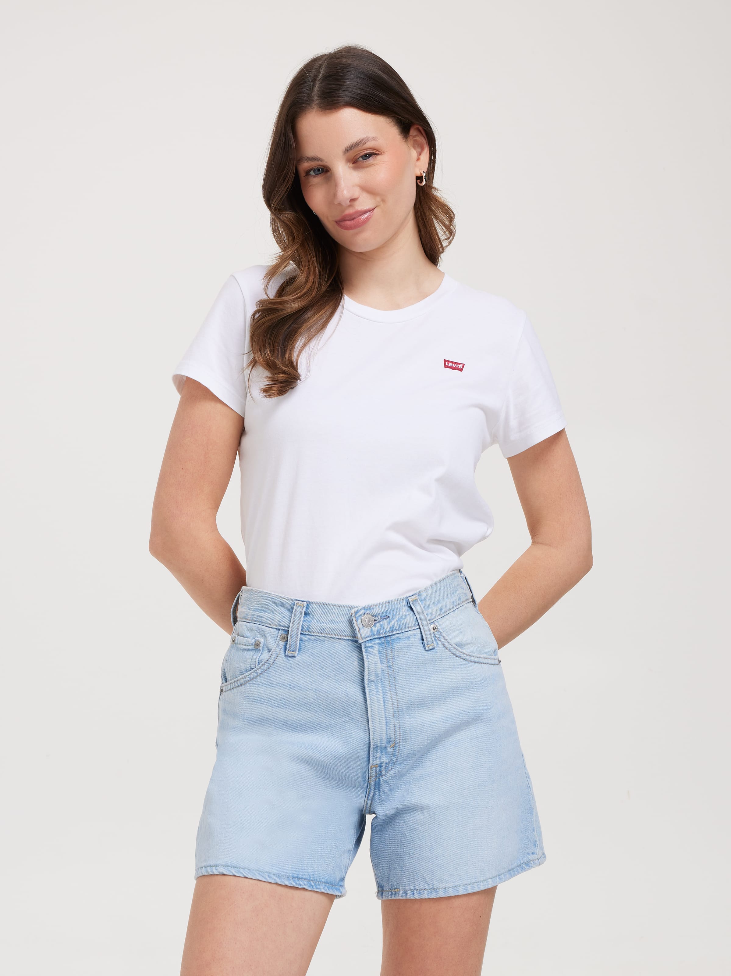 Cinch Mid Thigh Short In Abraided Art Denim - Just Jeans Online
