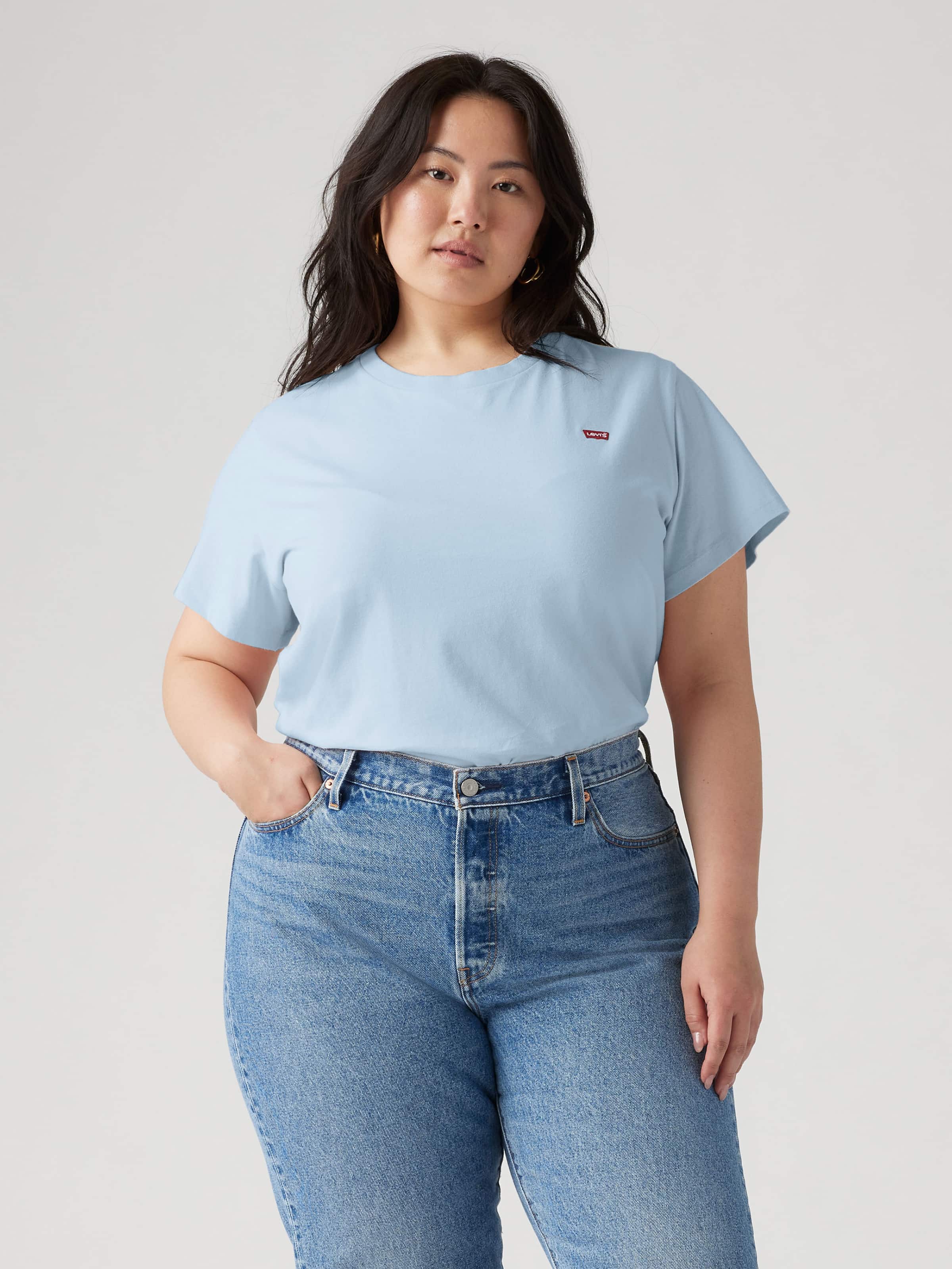 Curve Perfect Hm Tee In Chambray Blue - Just Jeans Online