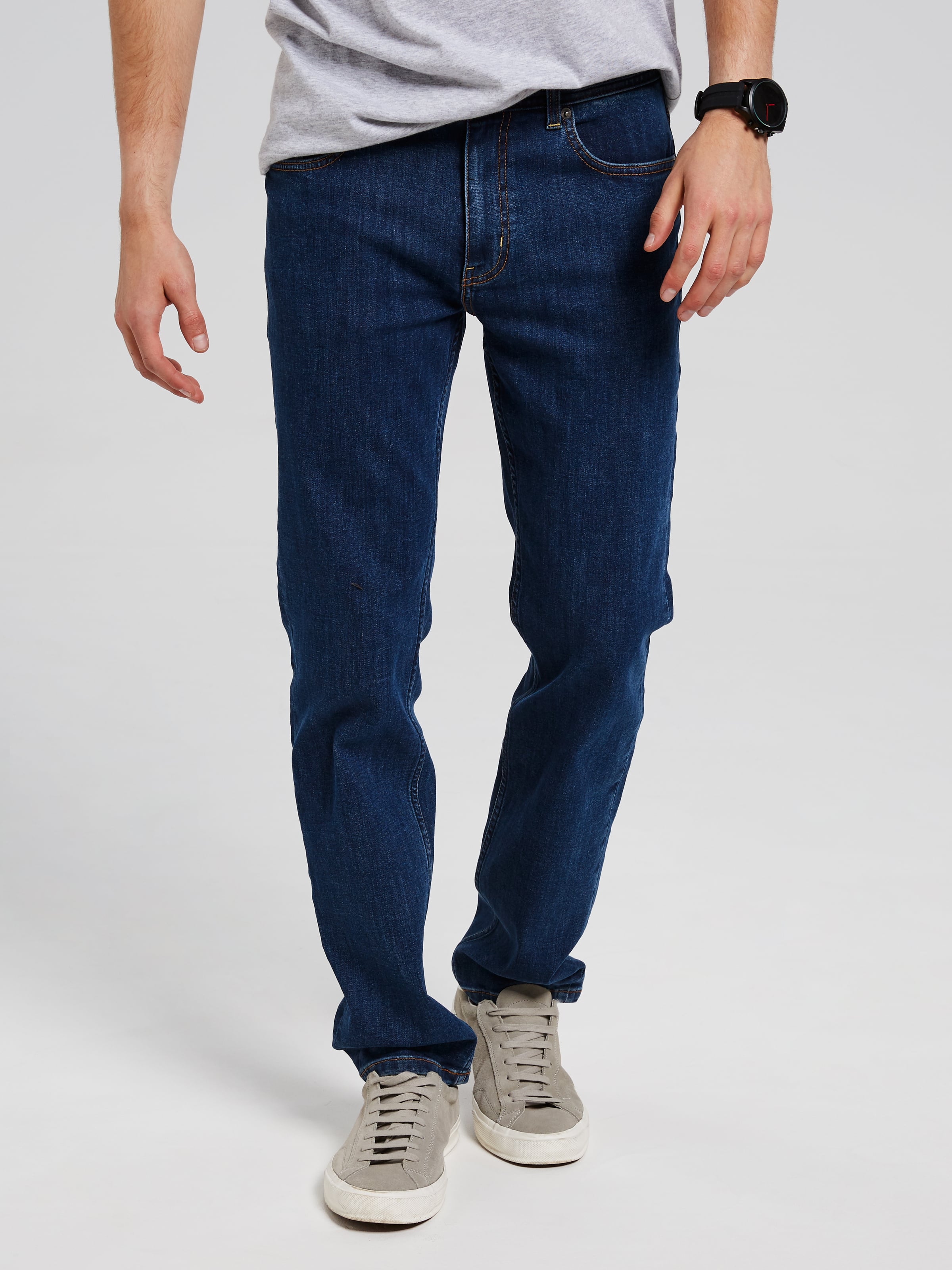 Stretch Regular Straight Leg Jean Dark Stonewash - Just Jeans Online
