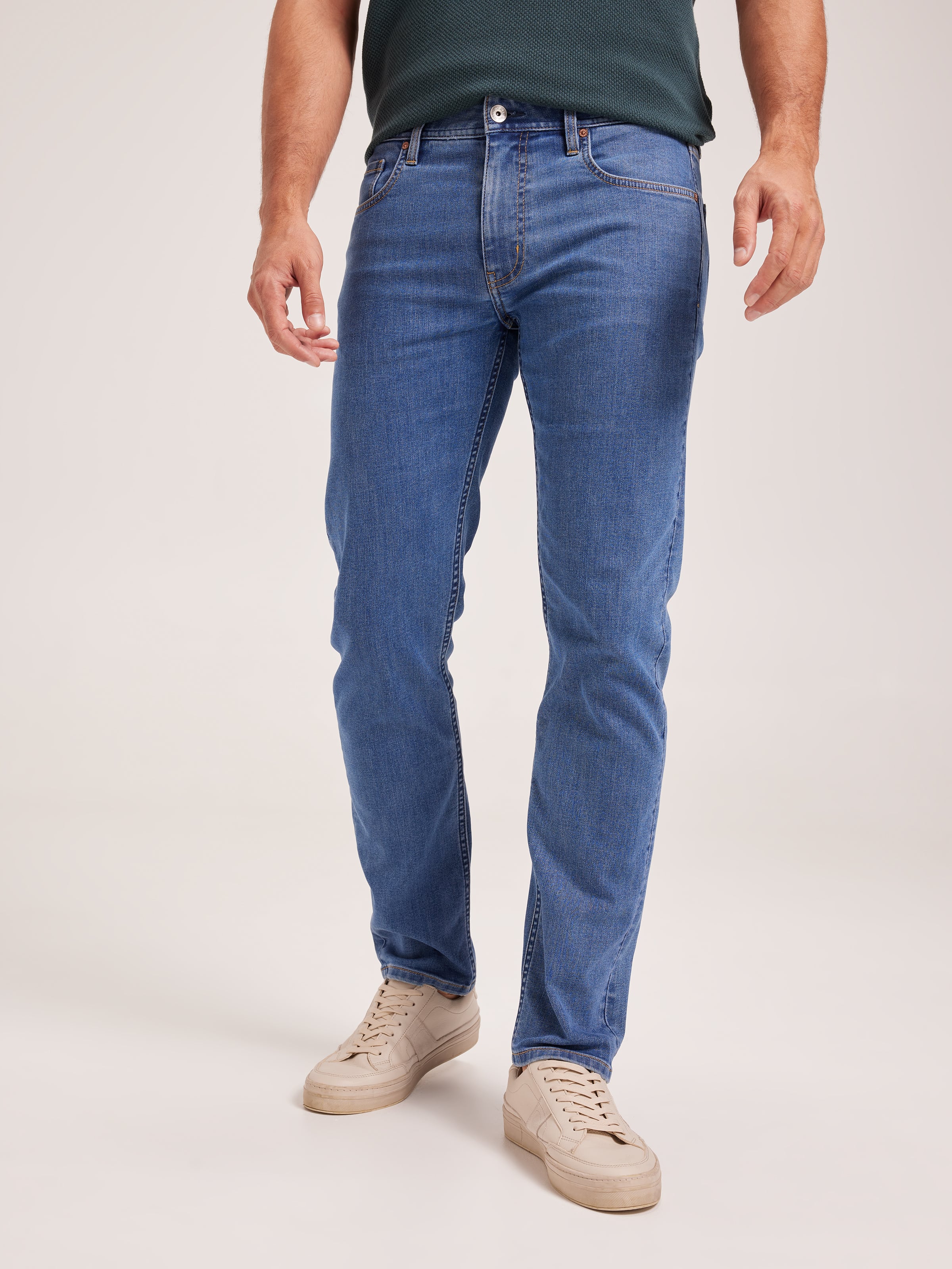 Stretch Regular Straight Leg Jean Indigo Stone - Just Jeans Online