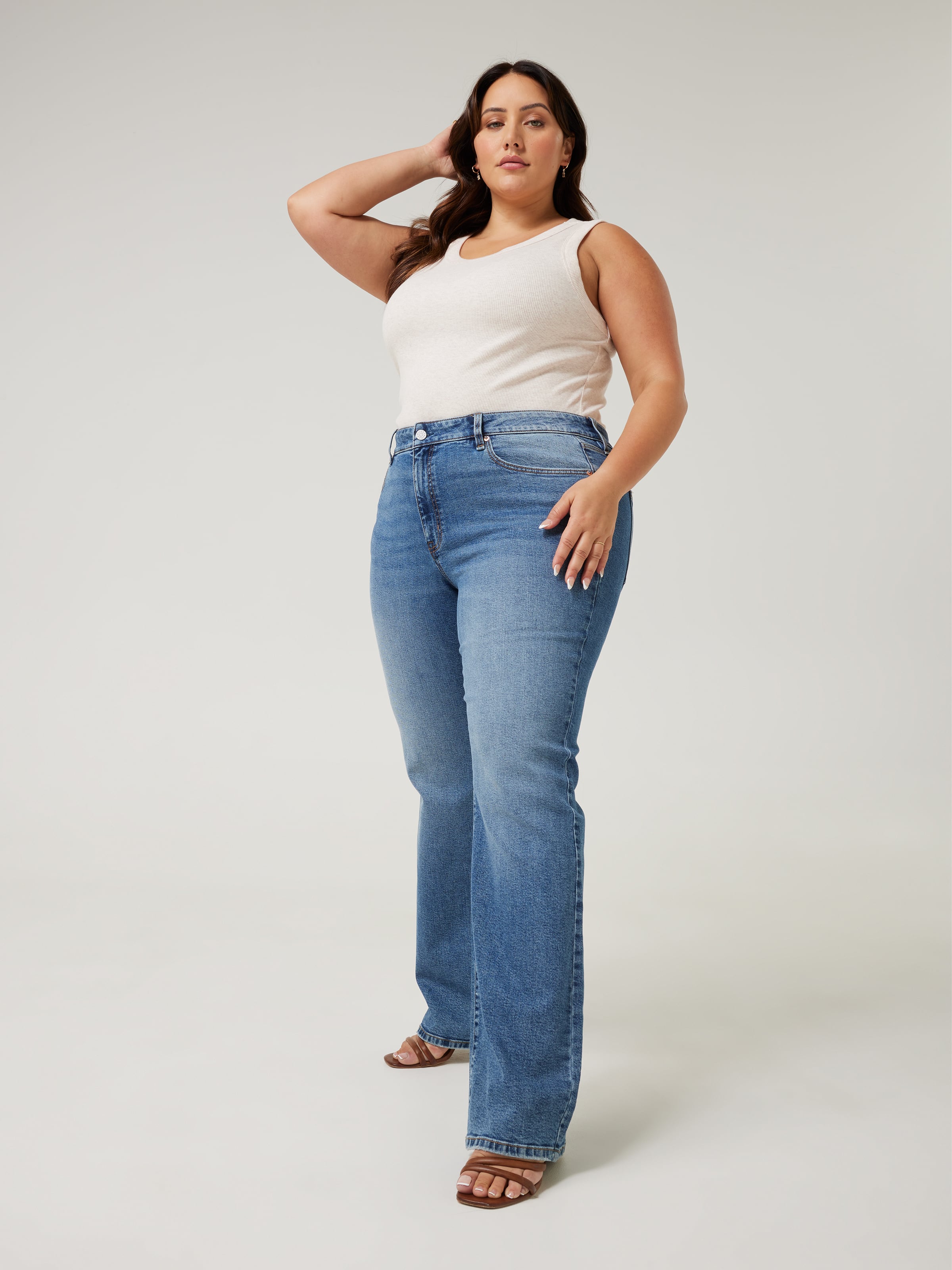 Curve Originals Mid Rise Bootcut Jean Mustang Blue - Just Jeans Online