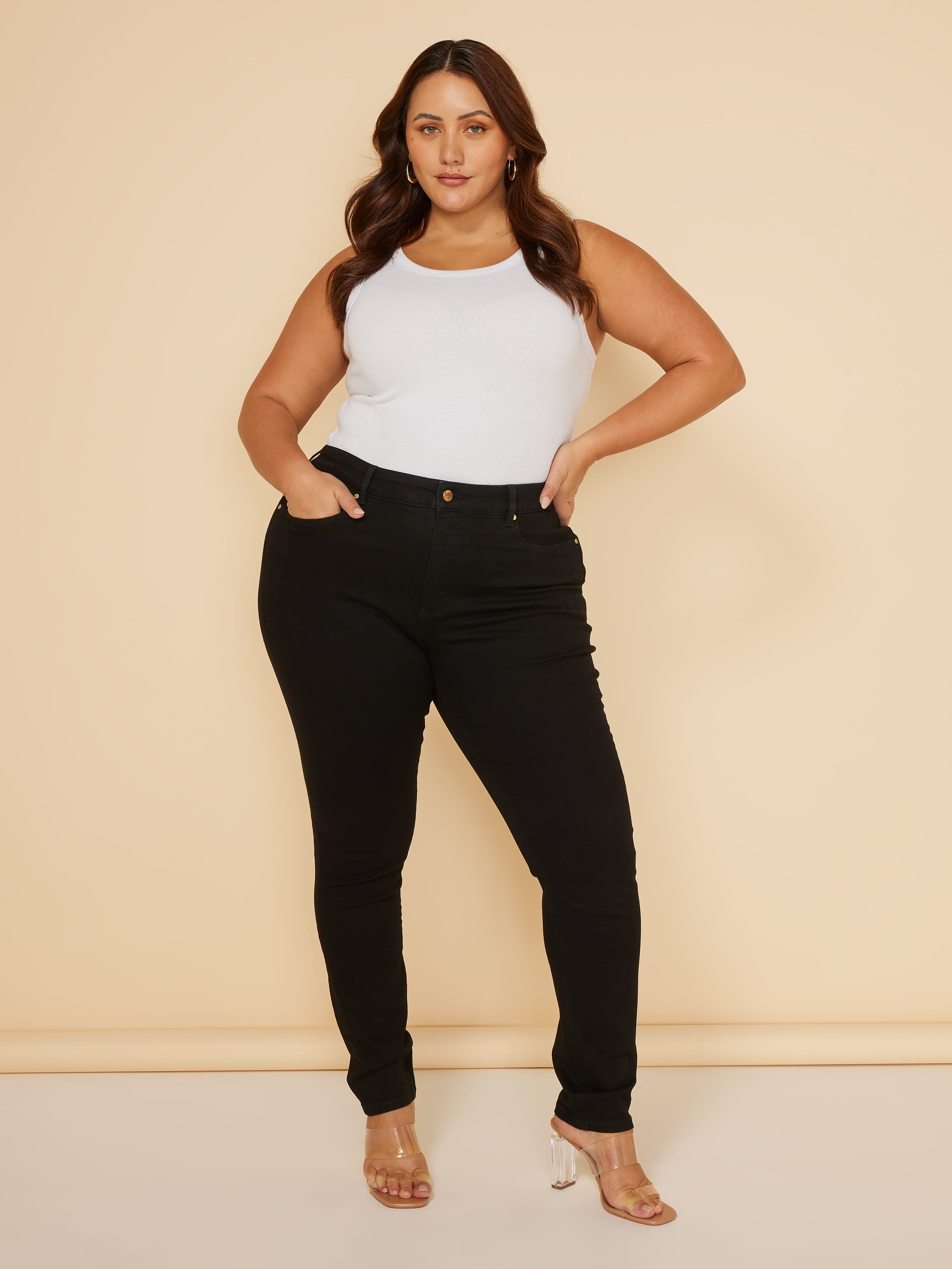 Curve Reformed High Rise Skinny Jean In Tall Length Black - Just Jeans ...