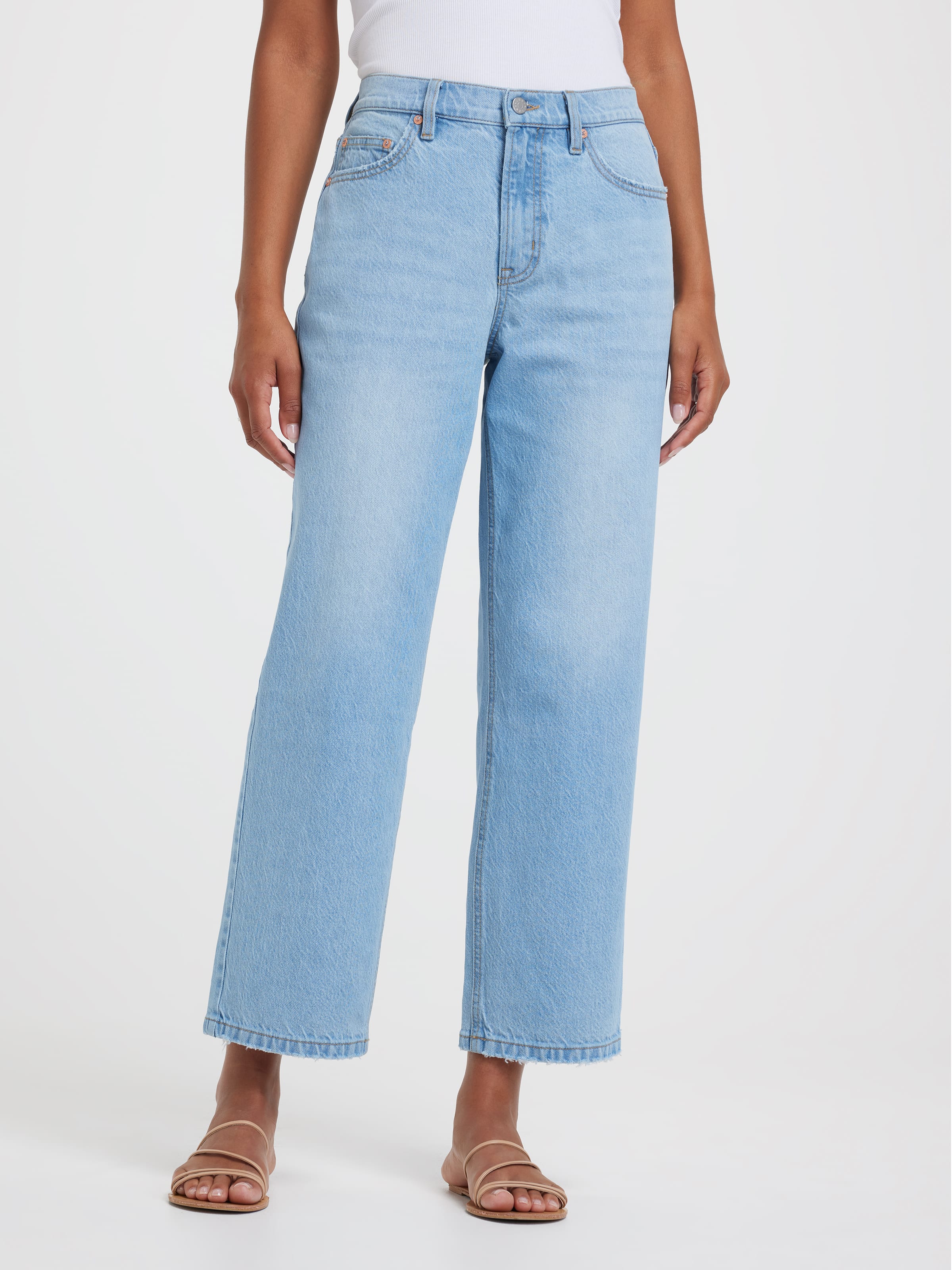 Originals High Rise Almost Rigid Straight Jean Sky Blue - Just Jeans Online
