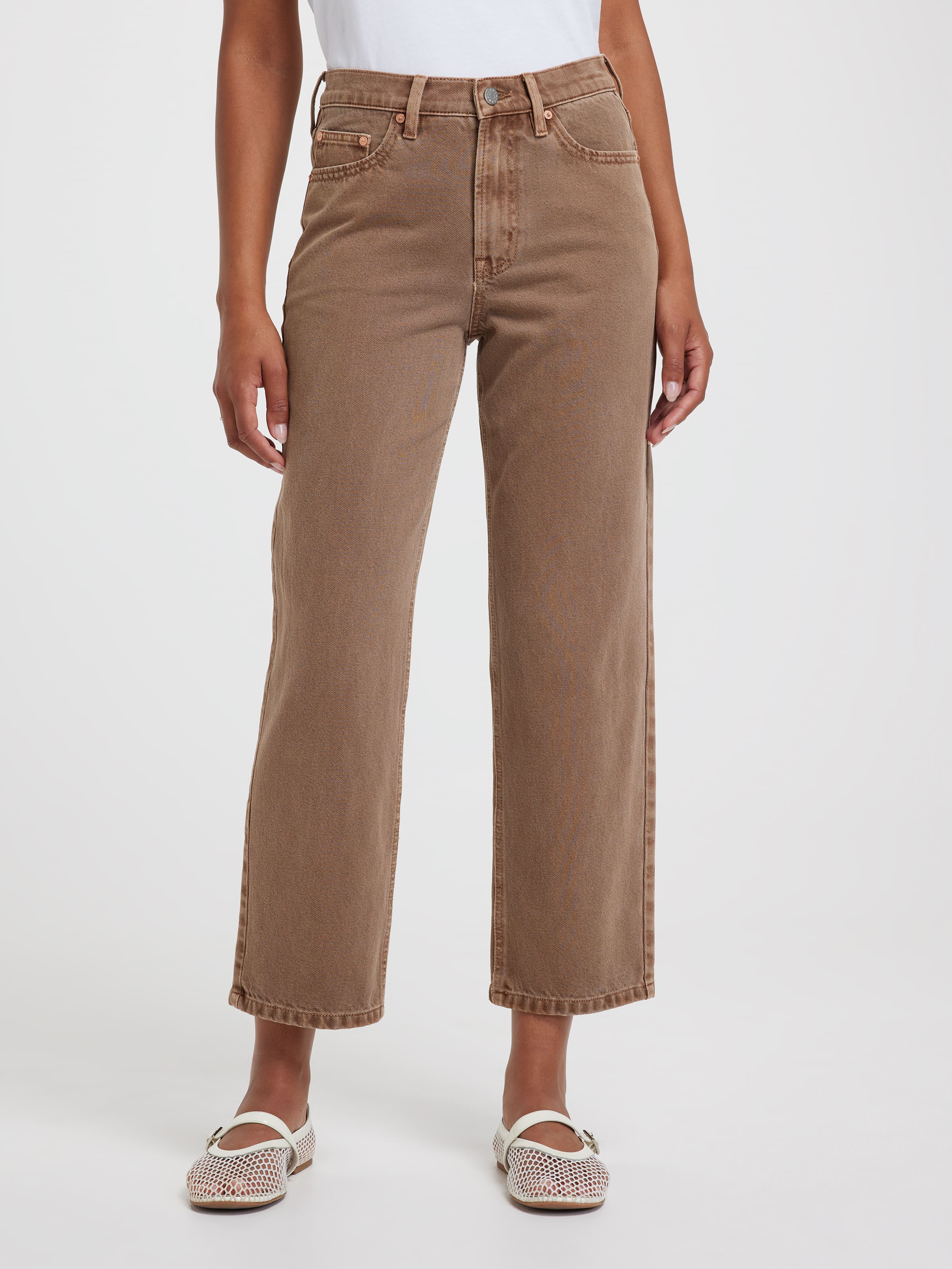Originals High Rise Almost Rigid Straight Jean Washed Nutmeg - Just ...