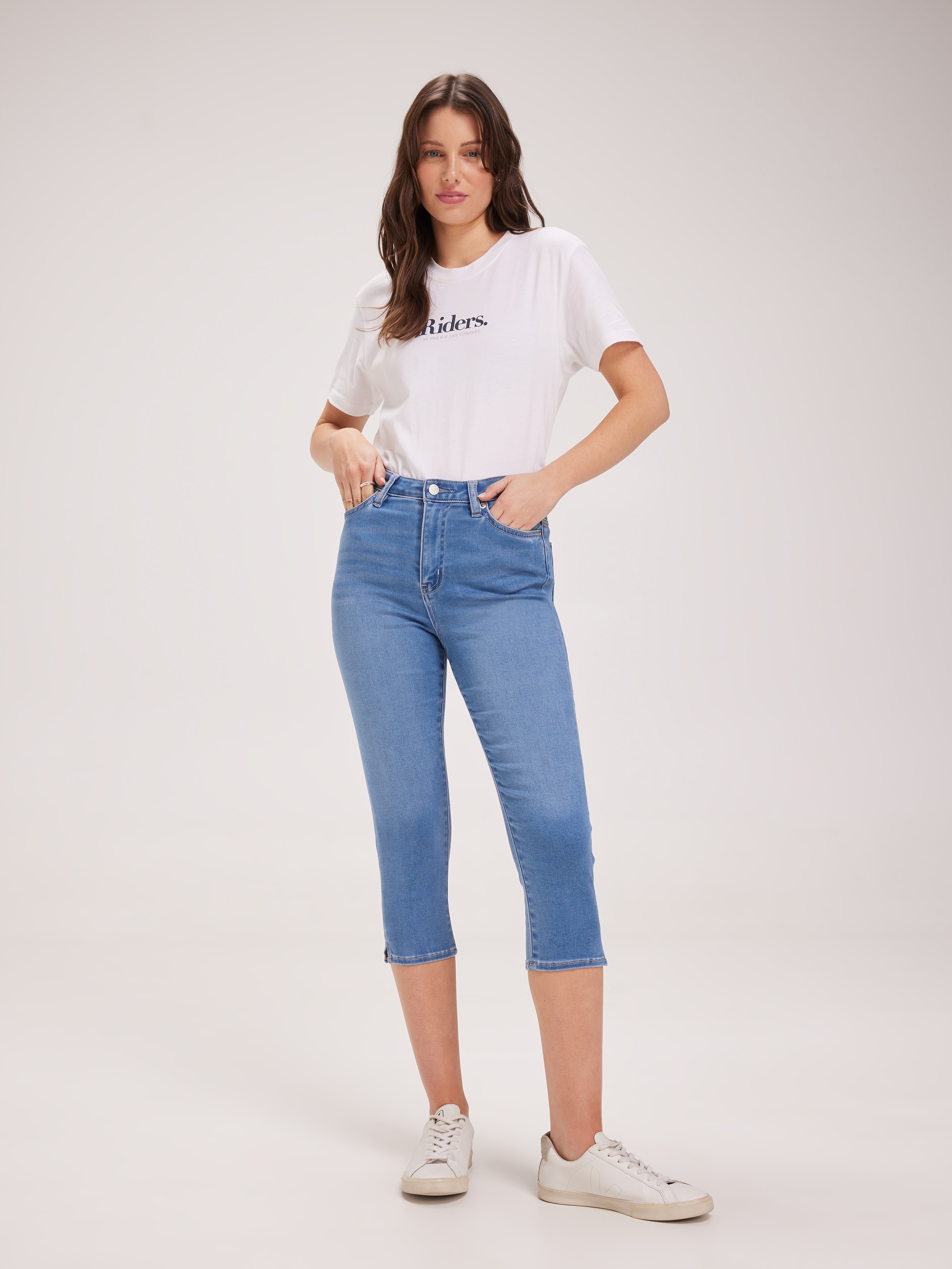 Hi Crop Jean In Blue Sunrise Denim - Just Jeans Online