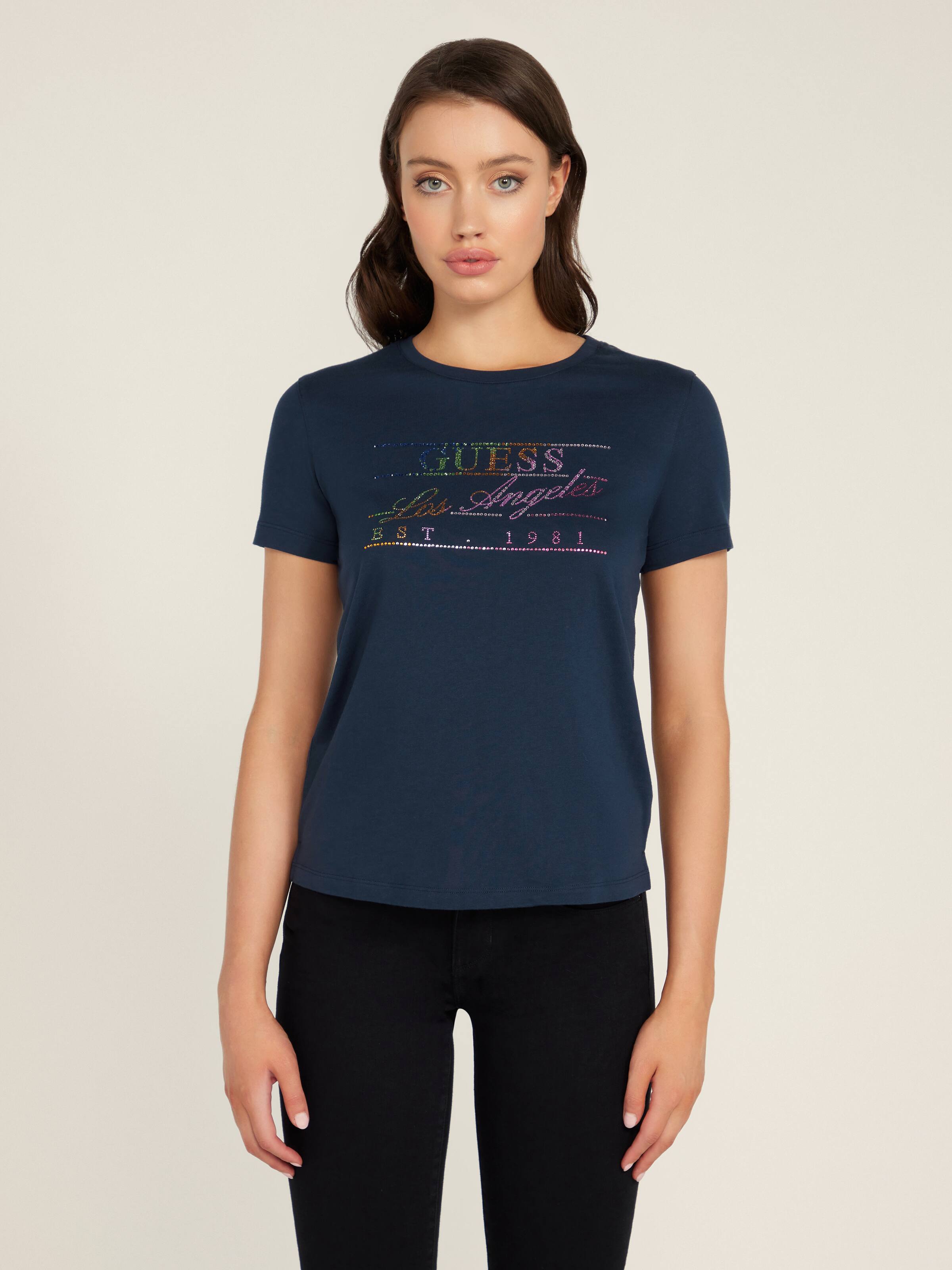 Rainbow Tee In Blue Black - Just Jeans Online