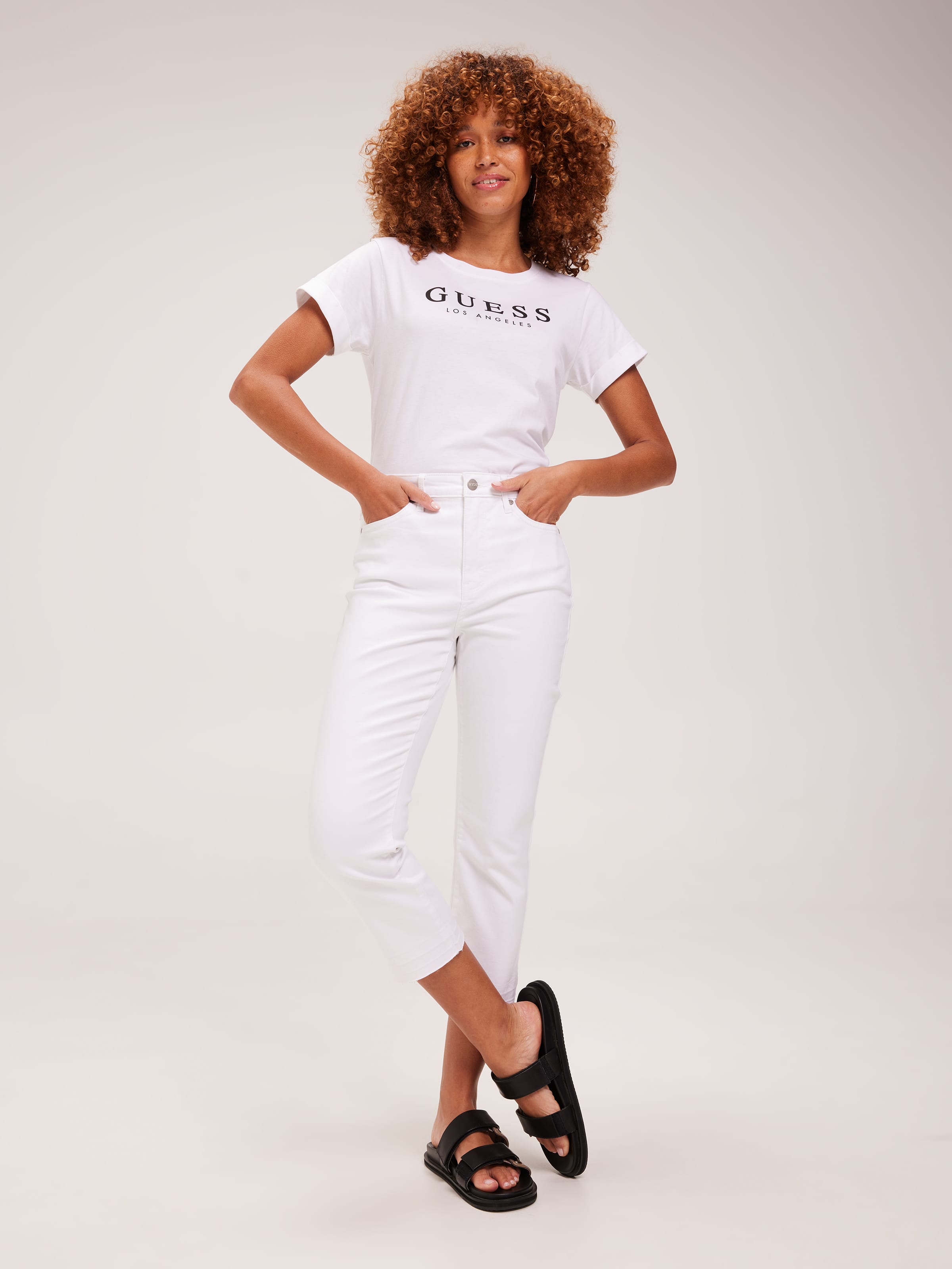 Chloe Capri In White - Just Jeans Online