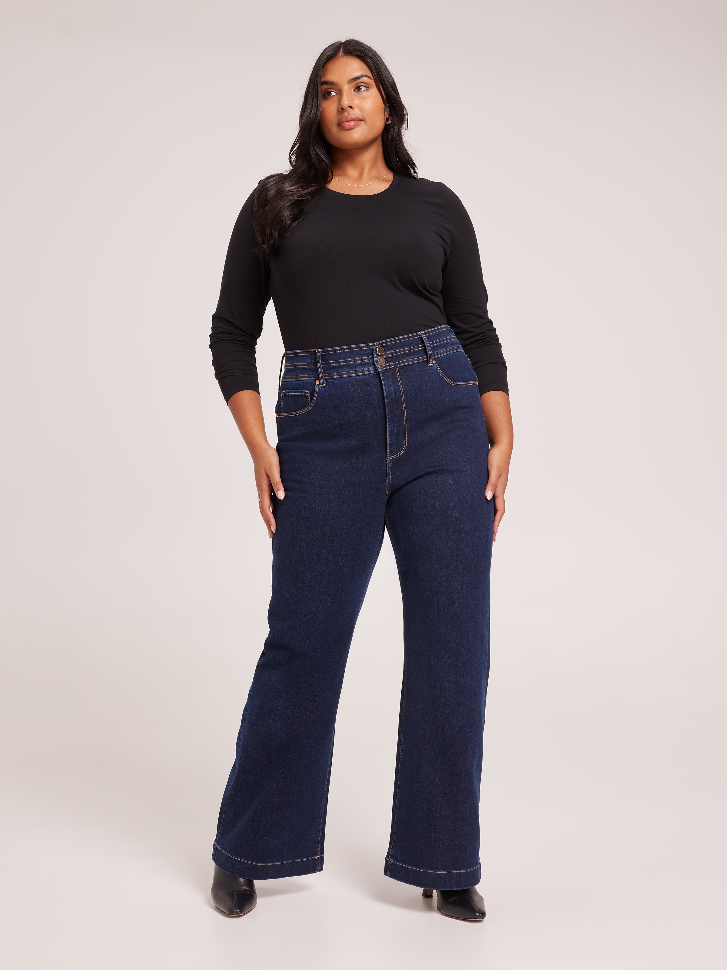 Curve Reformed Sky High Slim Wide Jean Ink - Just Jeans Online