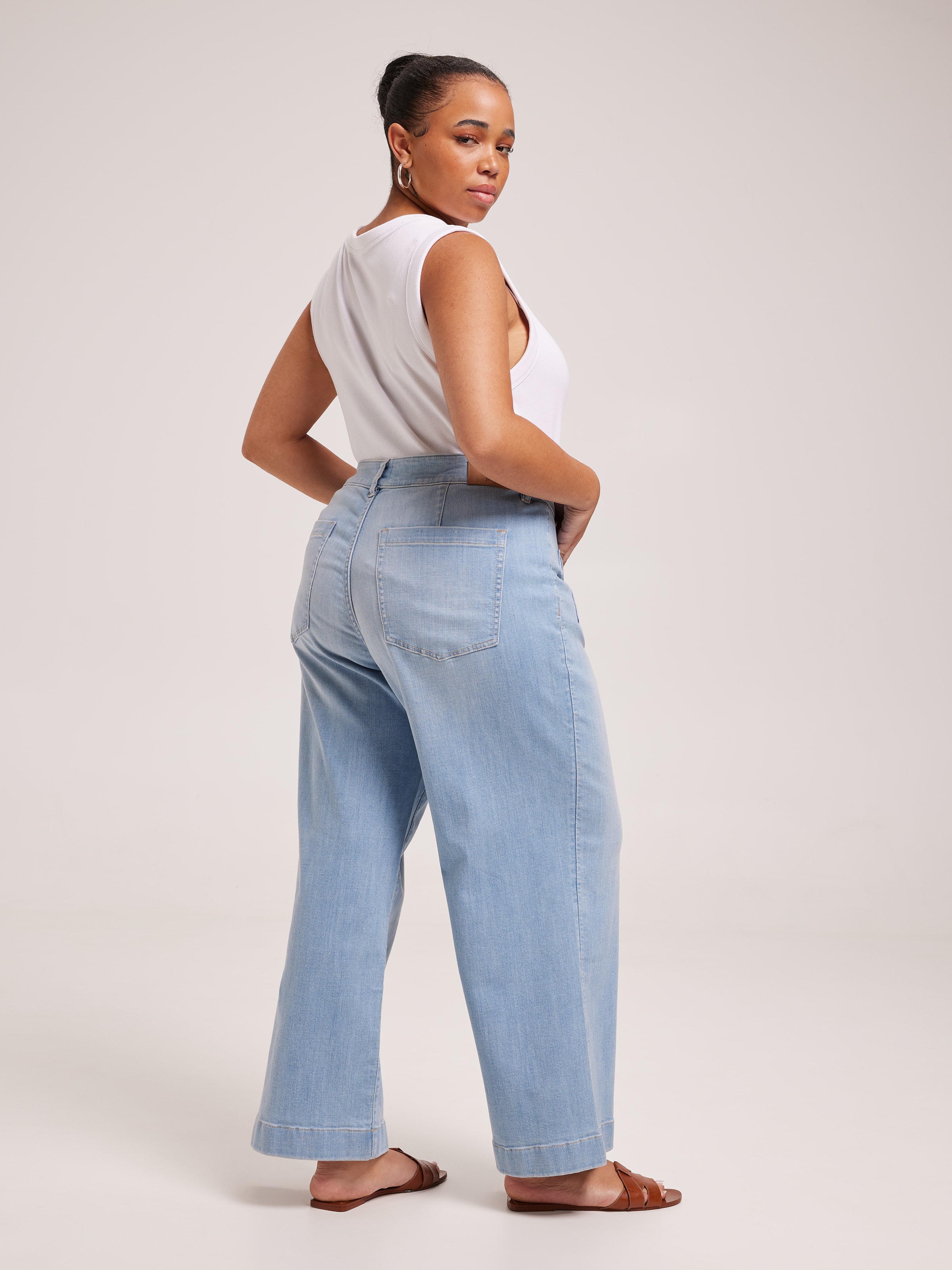 Curve Originals High Rise Wide Ankle Jean Pretty Blue - Just Jeans Online