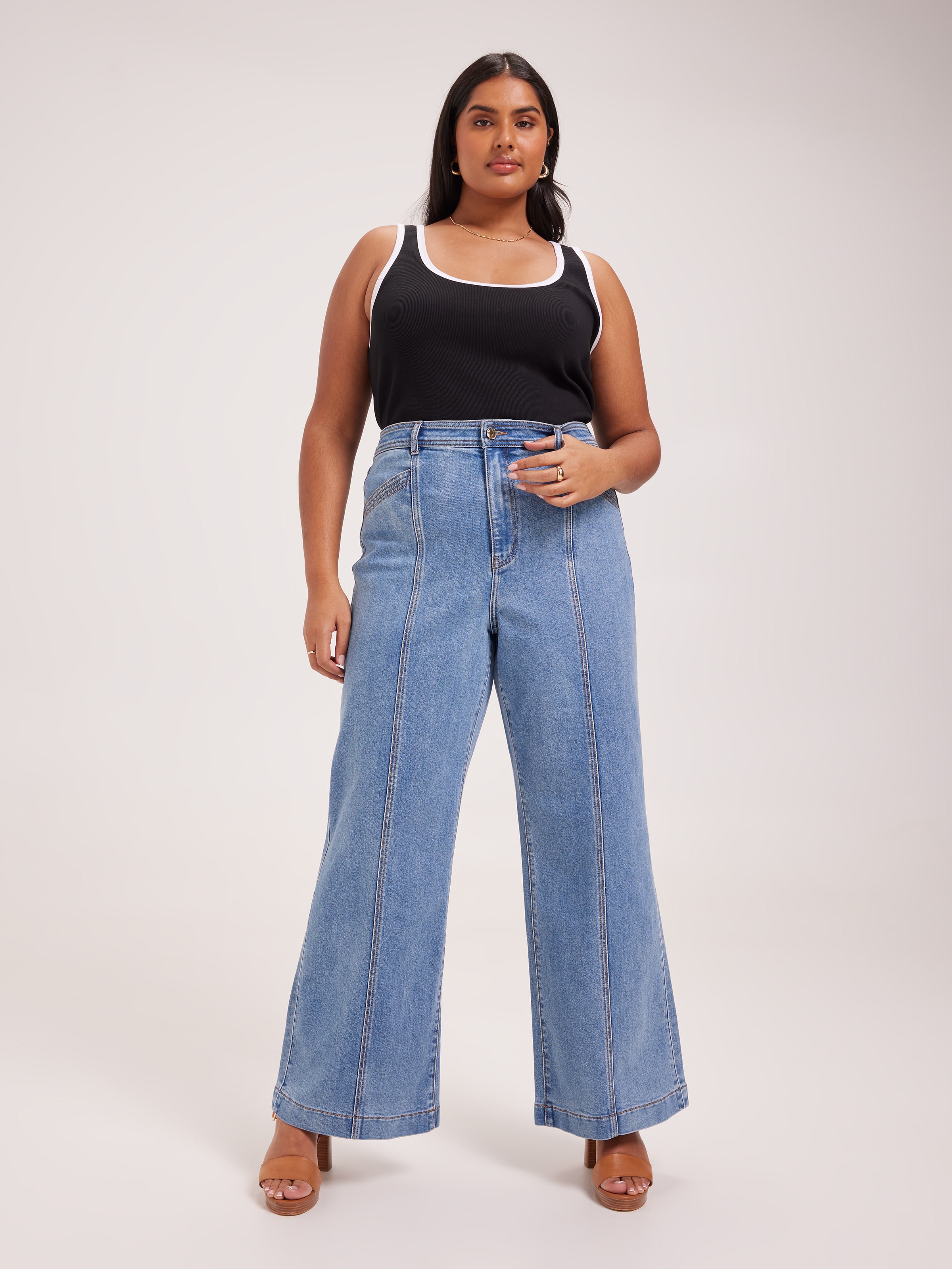 Curve Super High Rise Seam Front Wide Leg Jean - Just Jeans Online