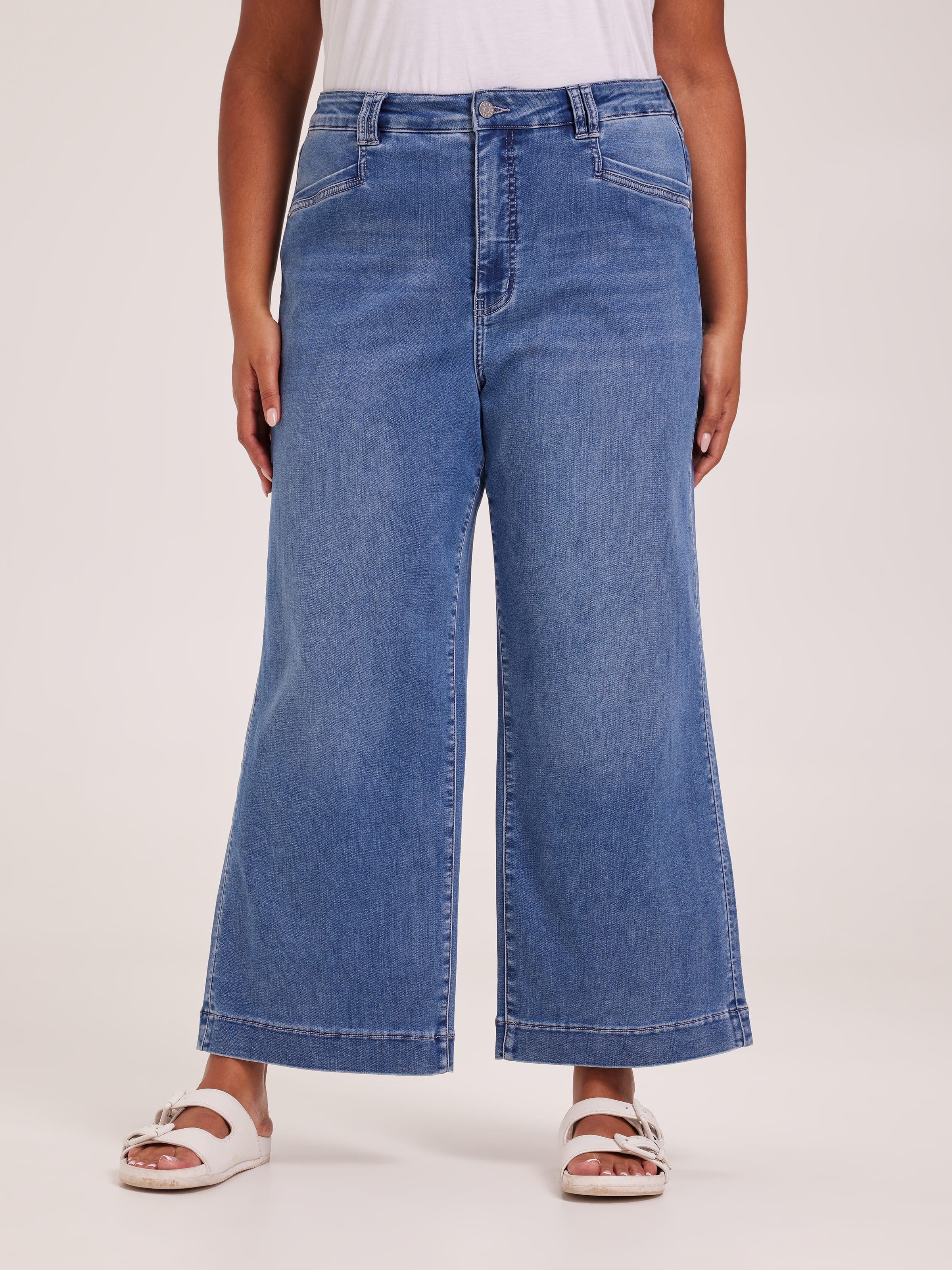 Curve Amaze High Rise Wide Leg Ankle Jean - Just Jeans Online