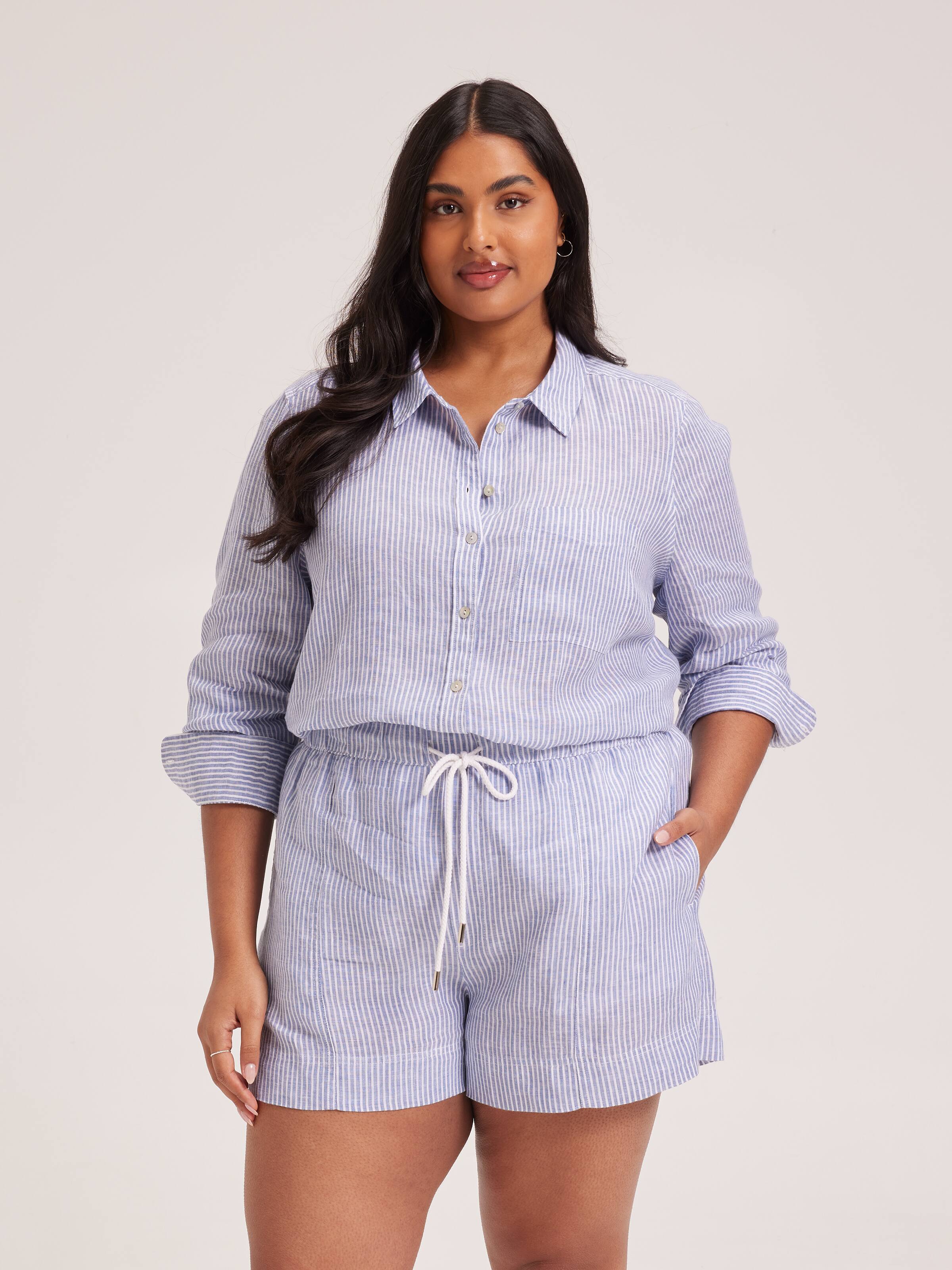 Curve Marli Short Slate Stripe - Just Jeans Online