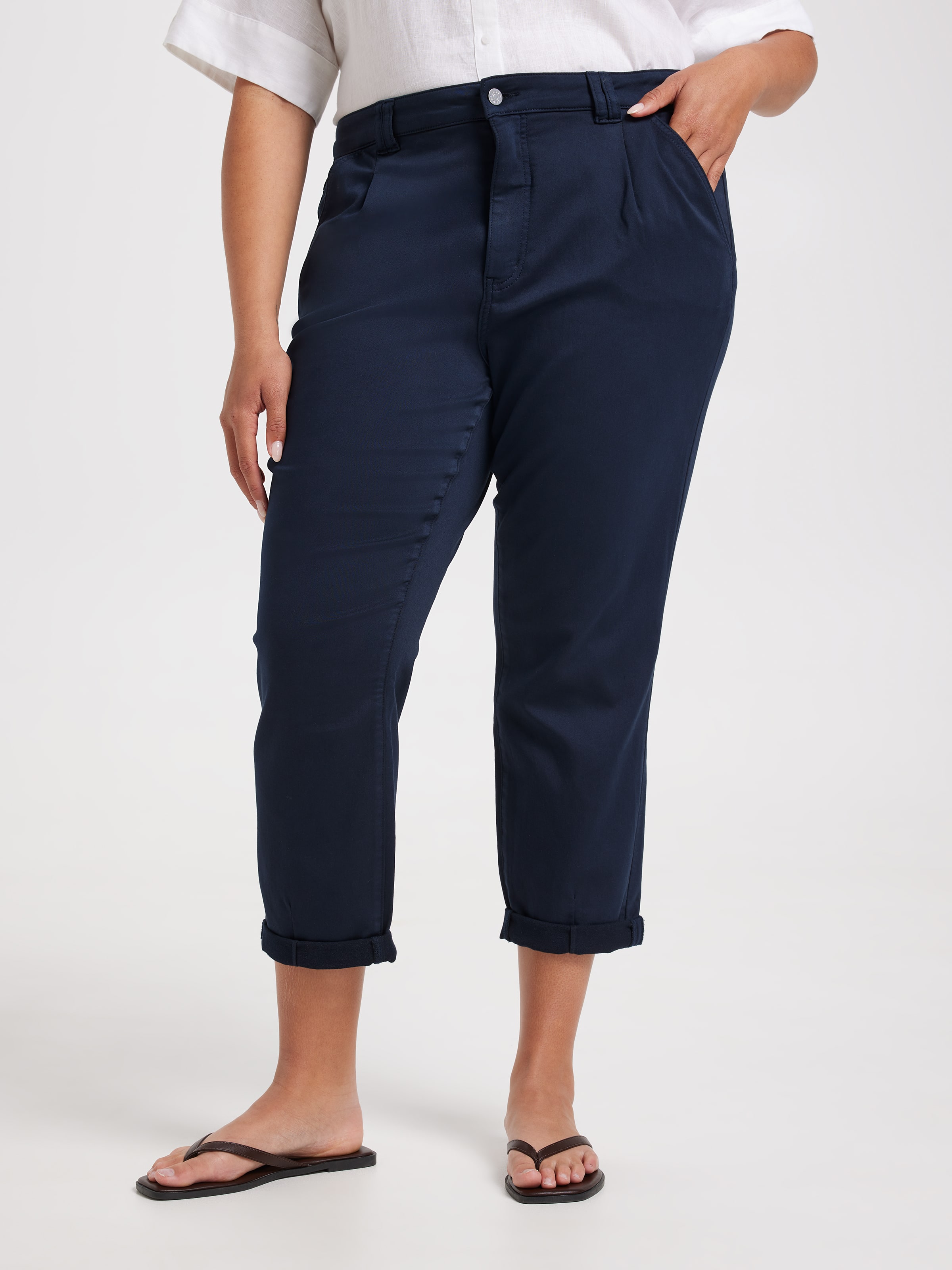 Curve Amaze Pleat Front Chino - Just Jeans Online