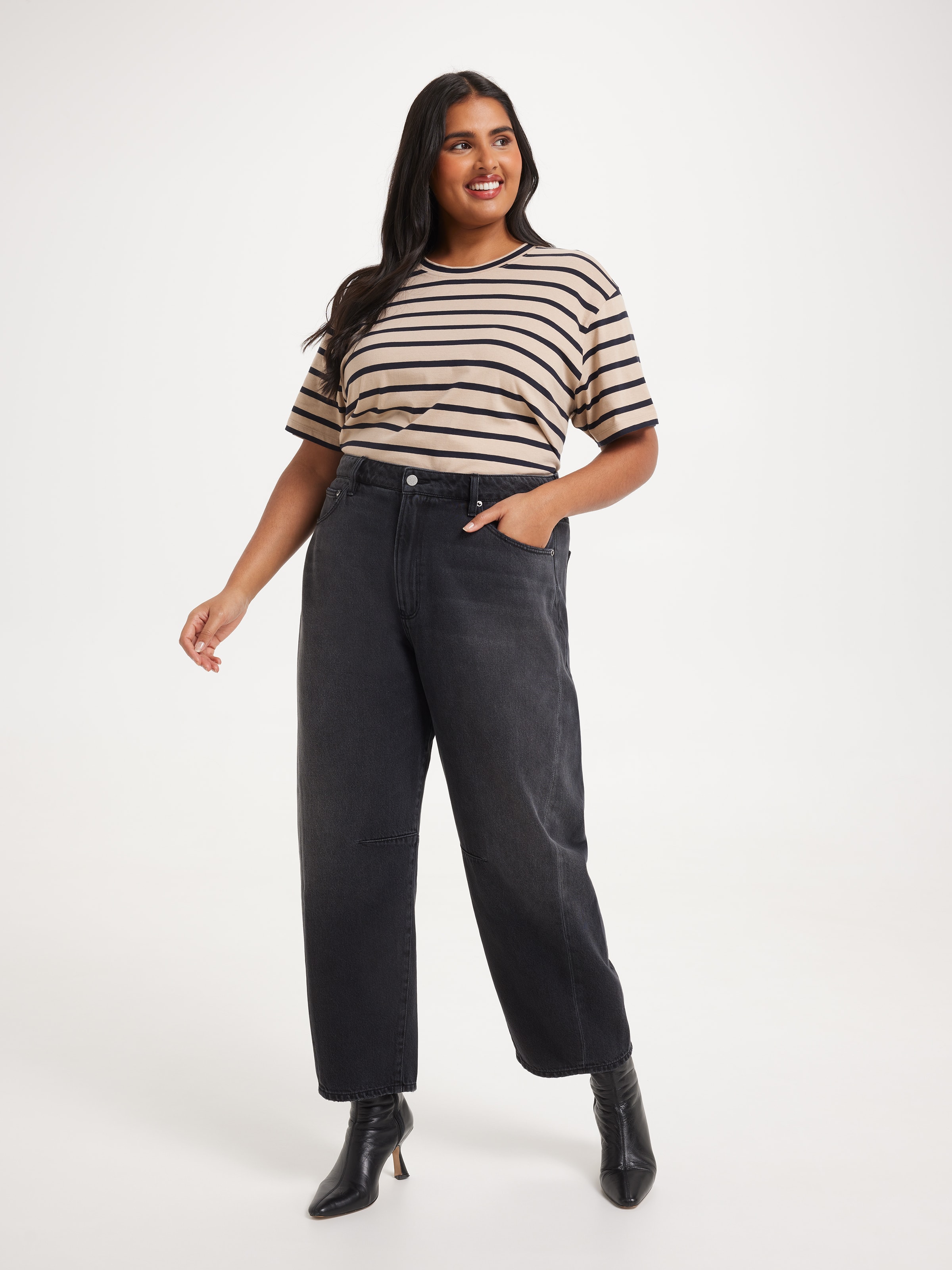 Curve Originals Darted Barrel Leg Jean - Just Jeans Online