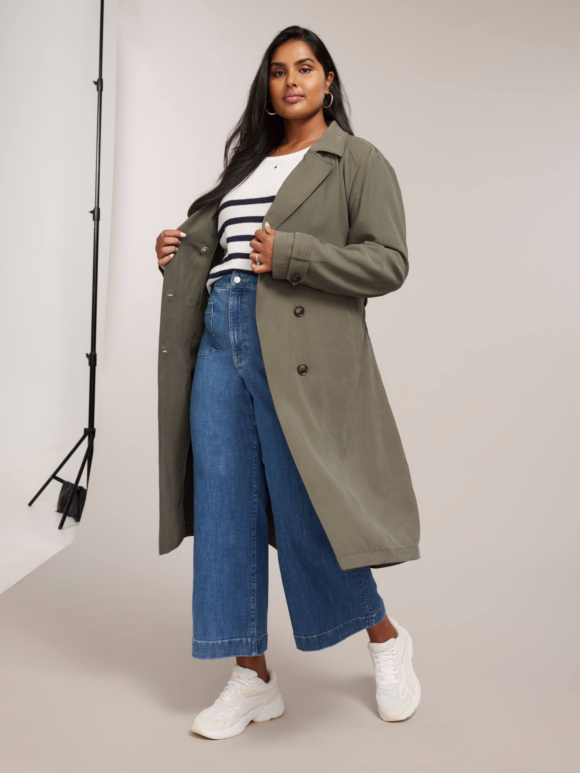 Curve Fallon Trench Coat Khaki - Just Jeans Online