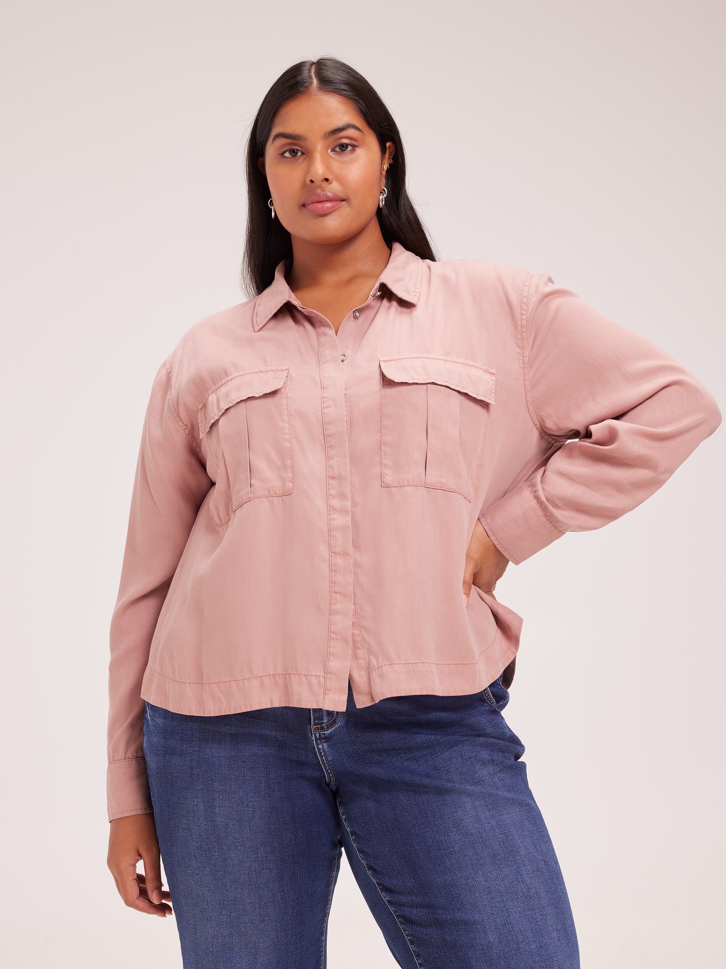 Curve Sarita Lyocell Utility Shirt - Just Jeans Online