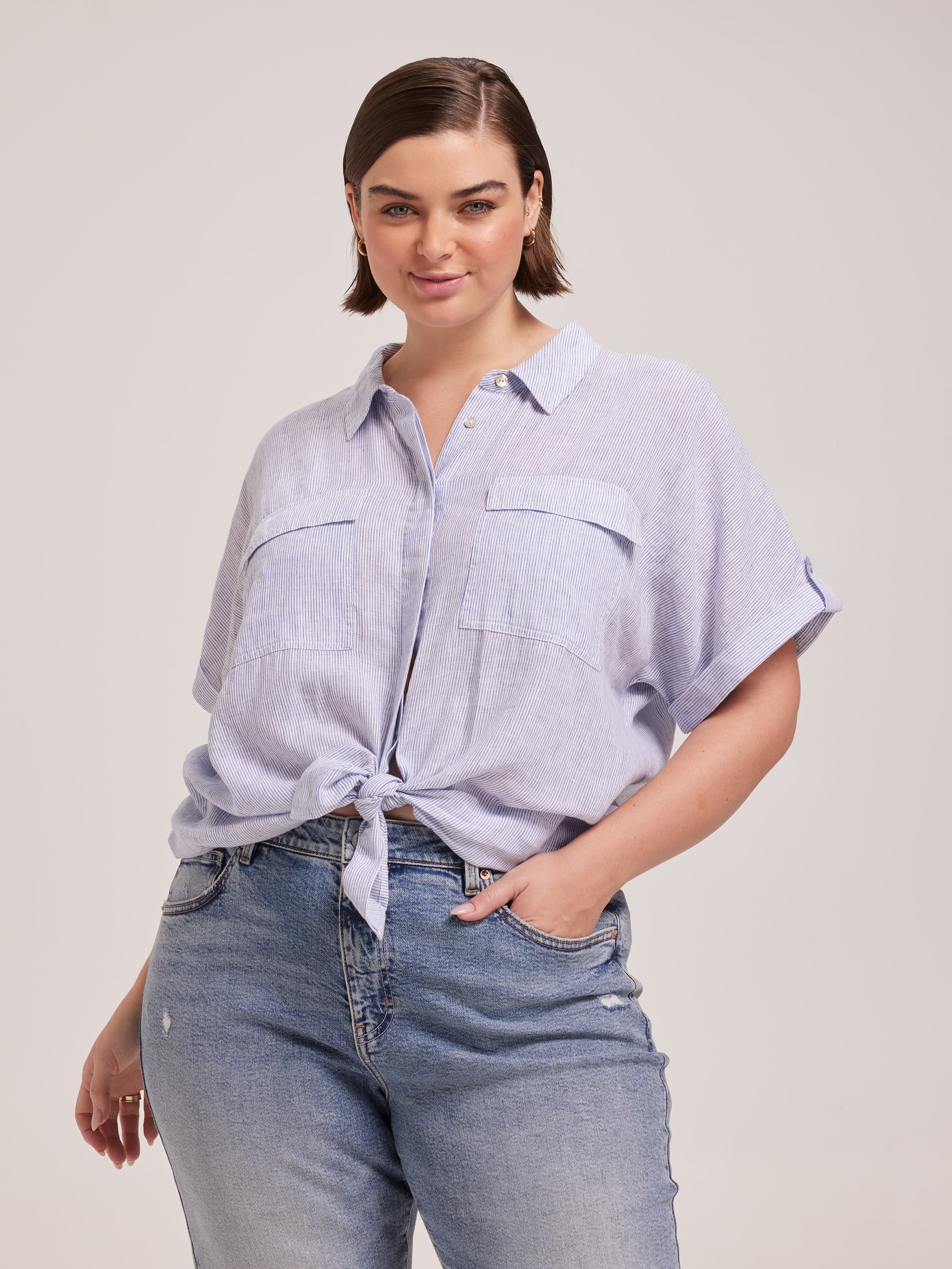 Curve Blair Linen Shirt - Just Jeans Online