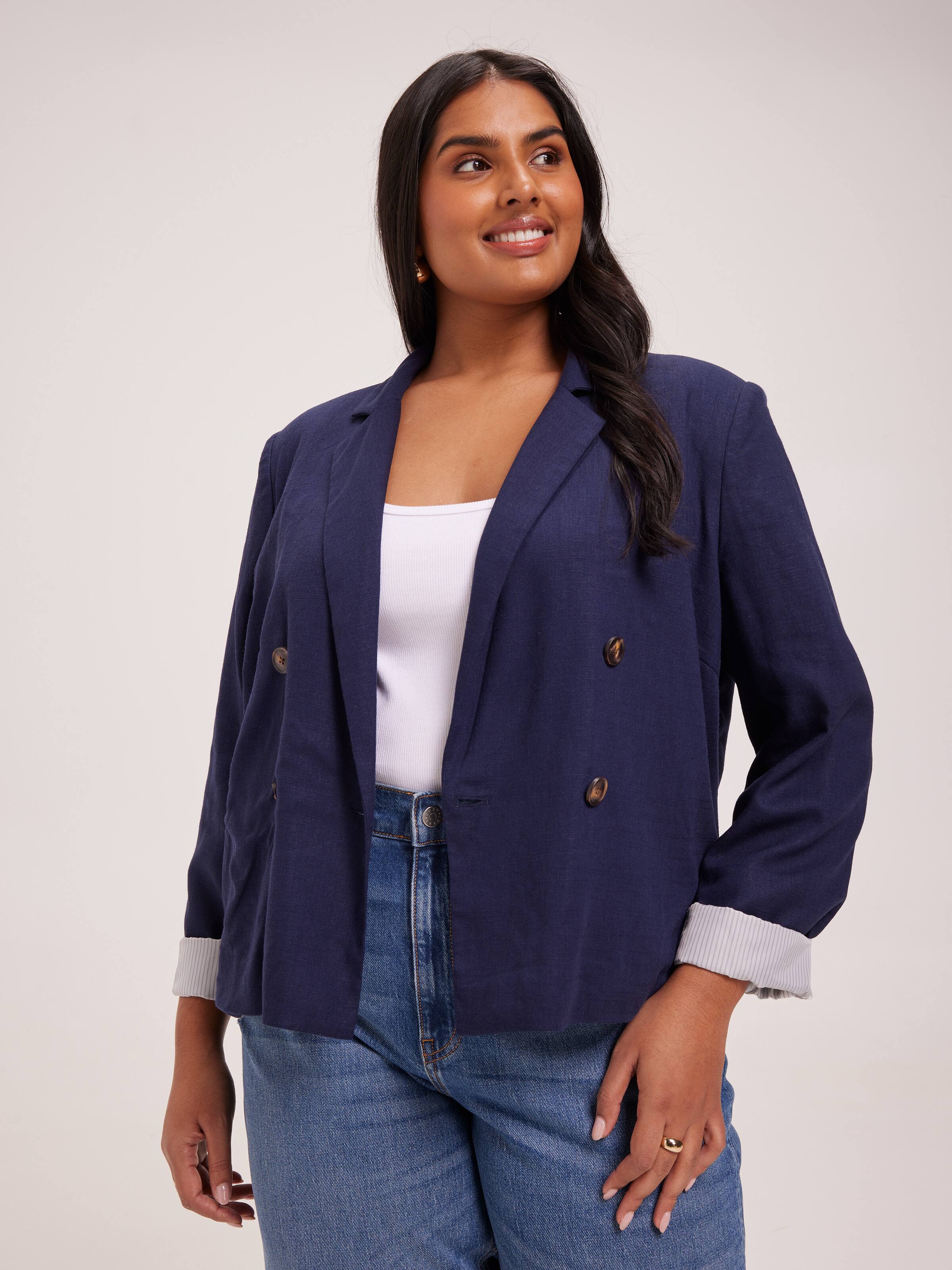 Curve Rose Cropped Blazer - Just Jeans Online