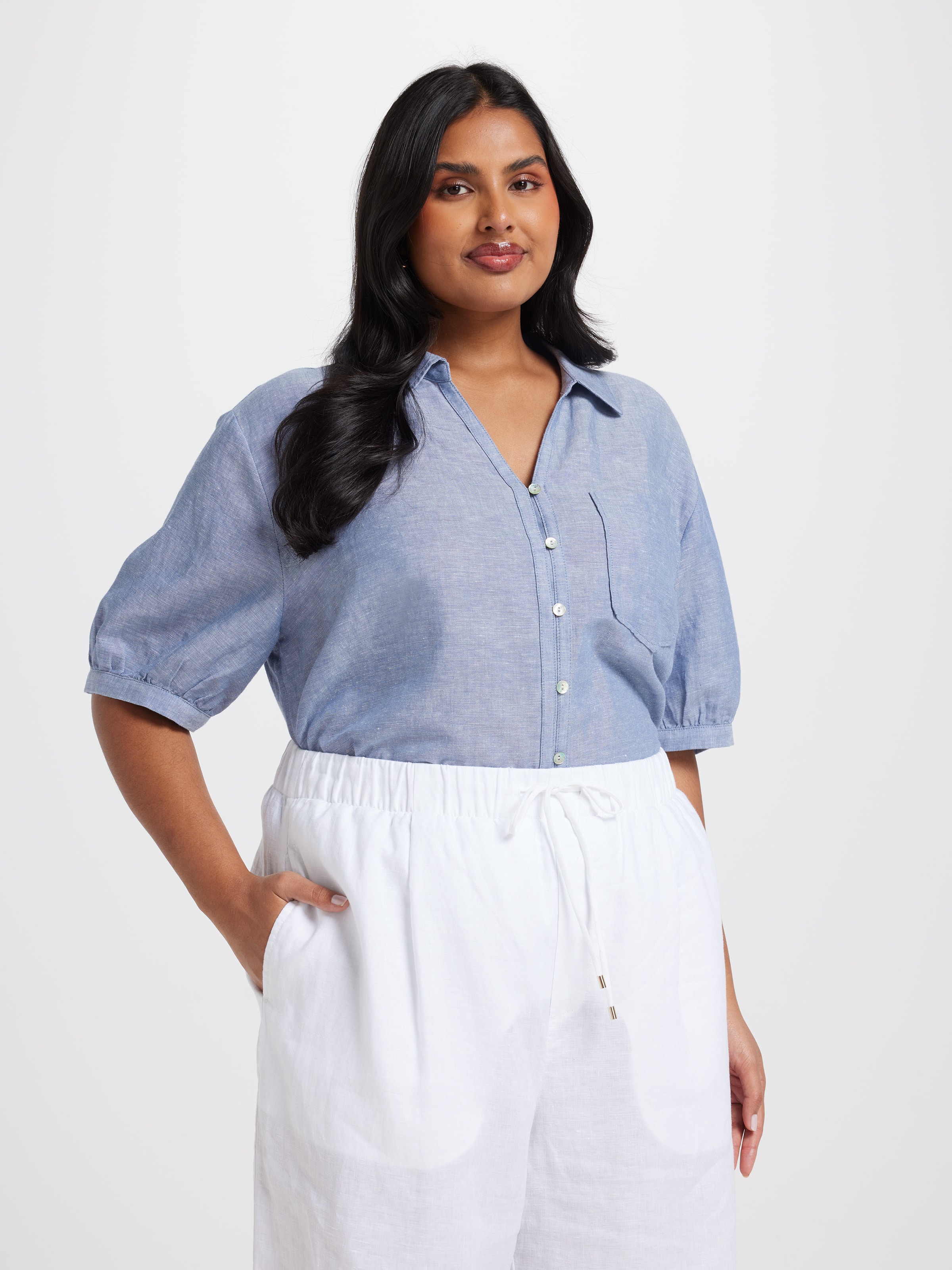 Curve Tyra Short Sleeve Shirt - Just Jeans Online