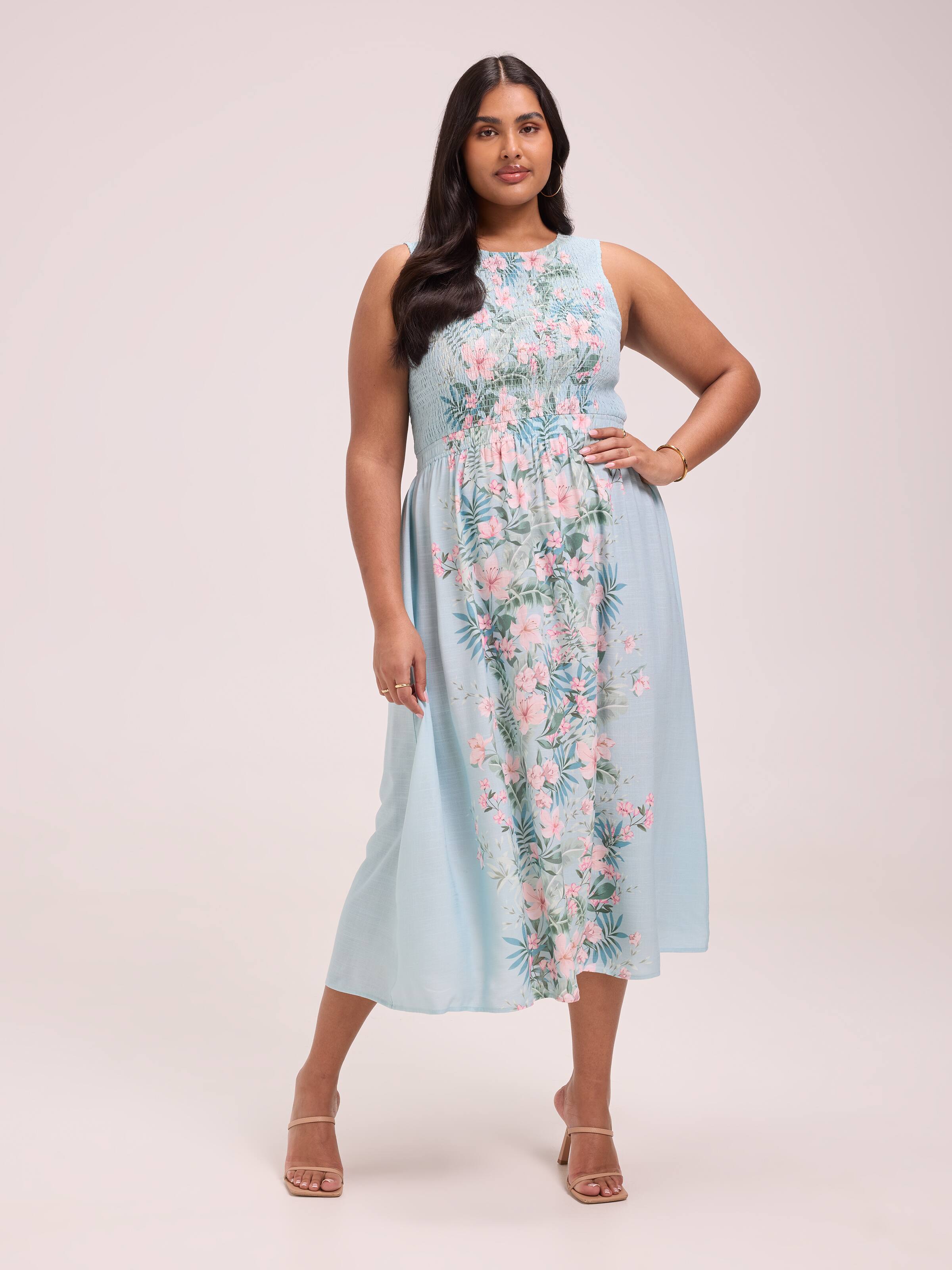 Curve Harper Shirred Dress - Just Jeans Online