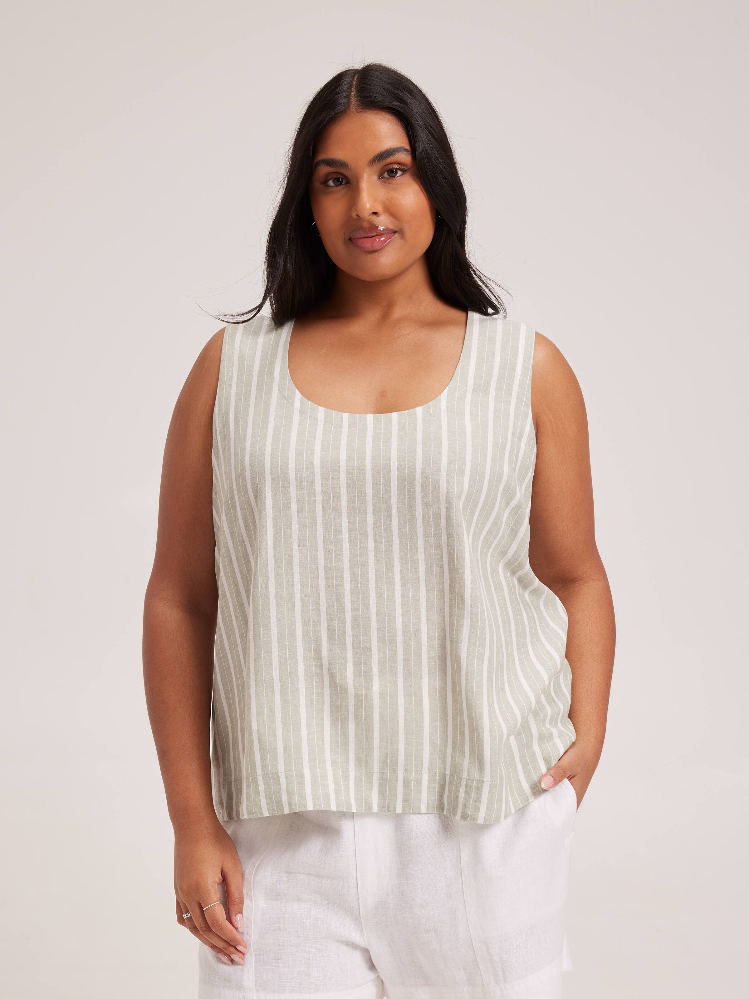 Curve Pippa A-Line Neck Tank - Just Jeans Online