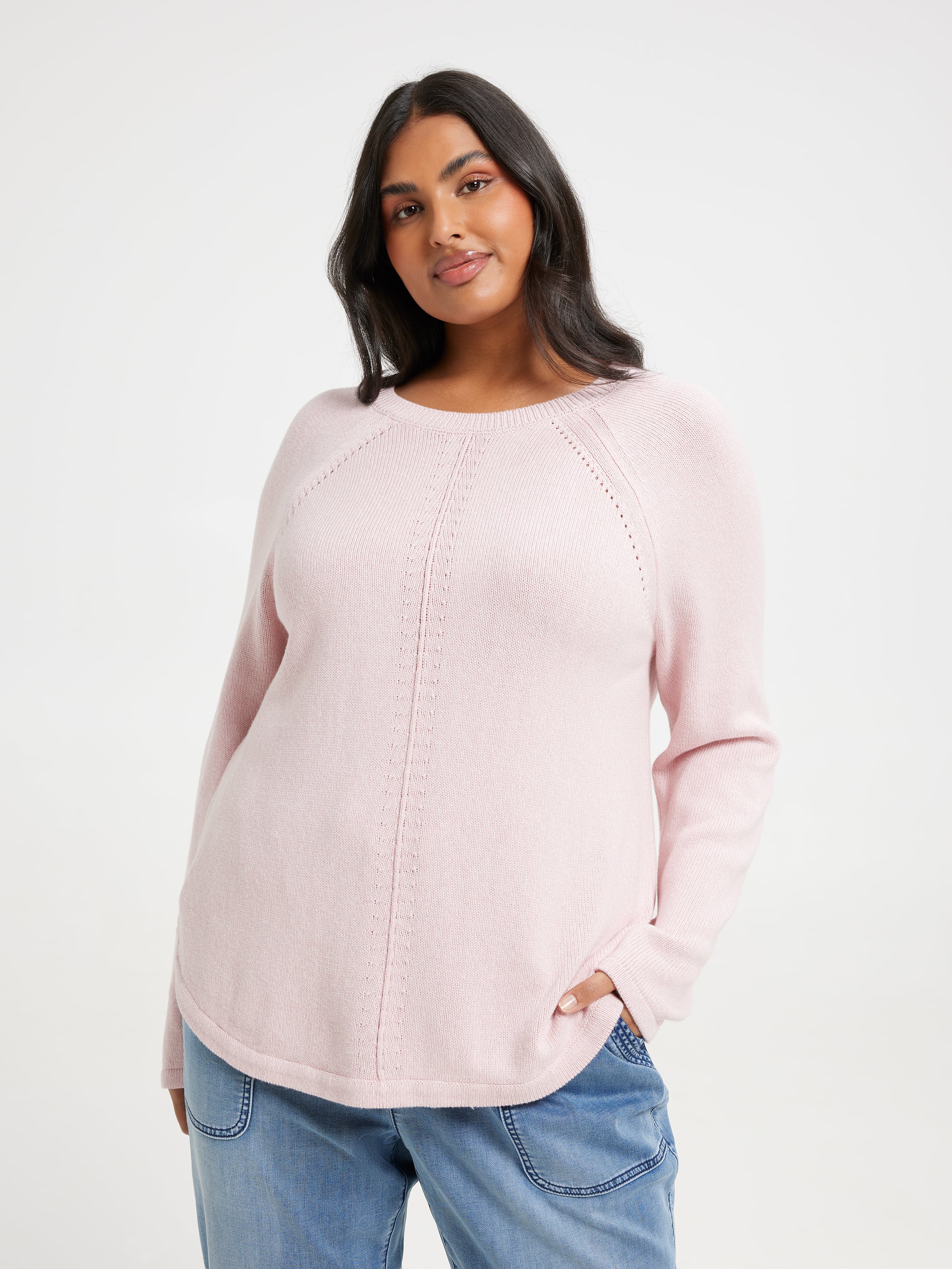 Curve Millie Scoop Hem Pullover - Just Jeans Online