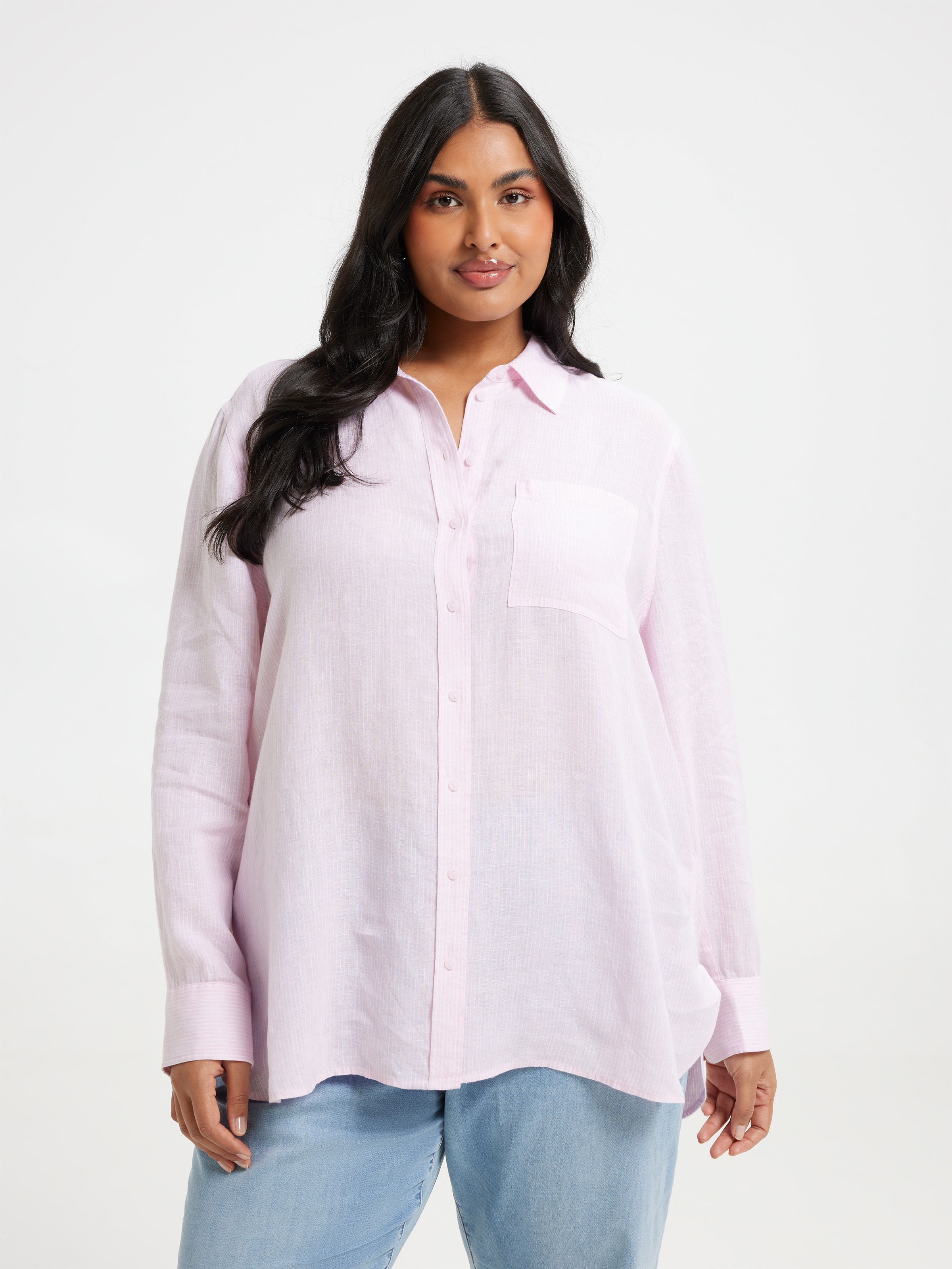 Curve Marlow Linen Shirt - Just Jeans Online