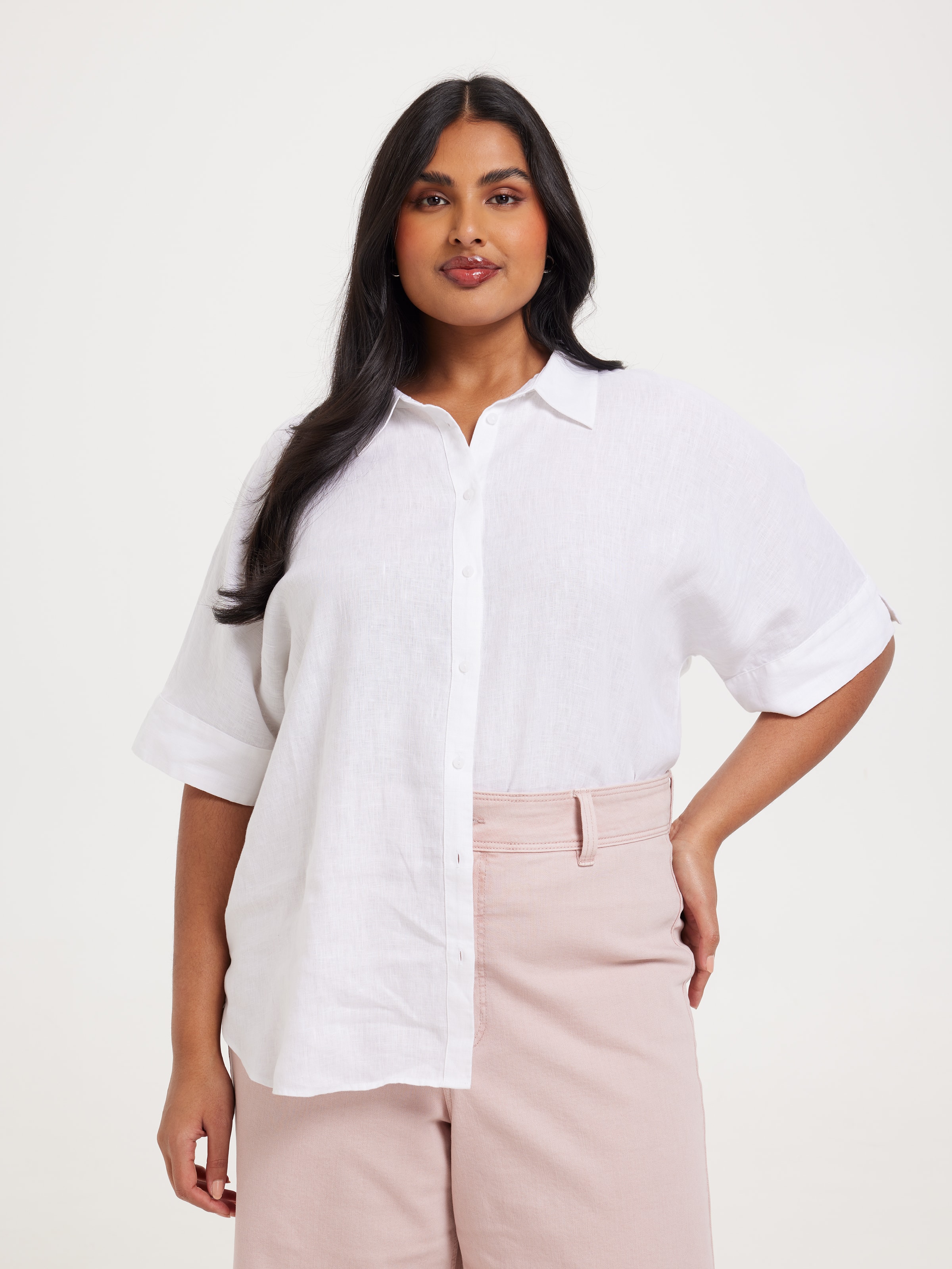 Curve Leslee Short Sleeve Shirt - Just Jeans Online