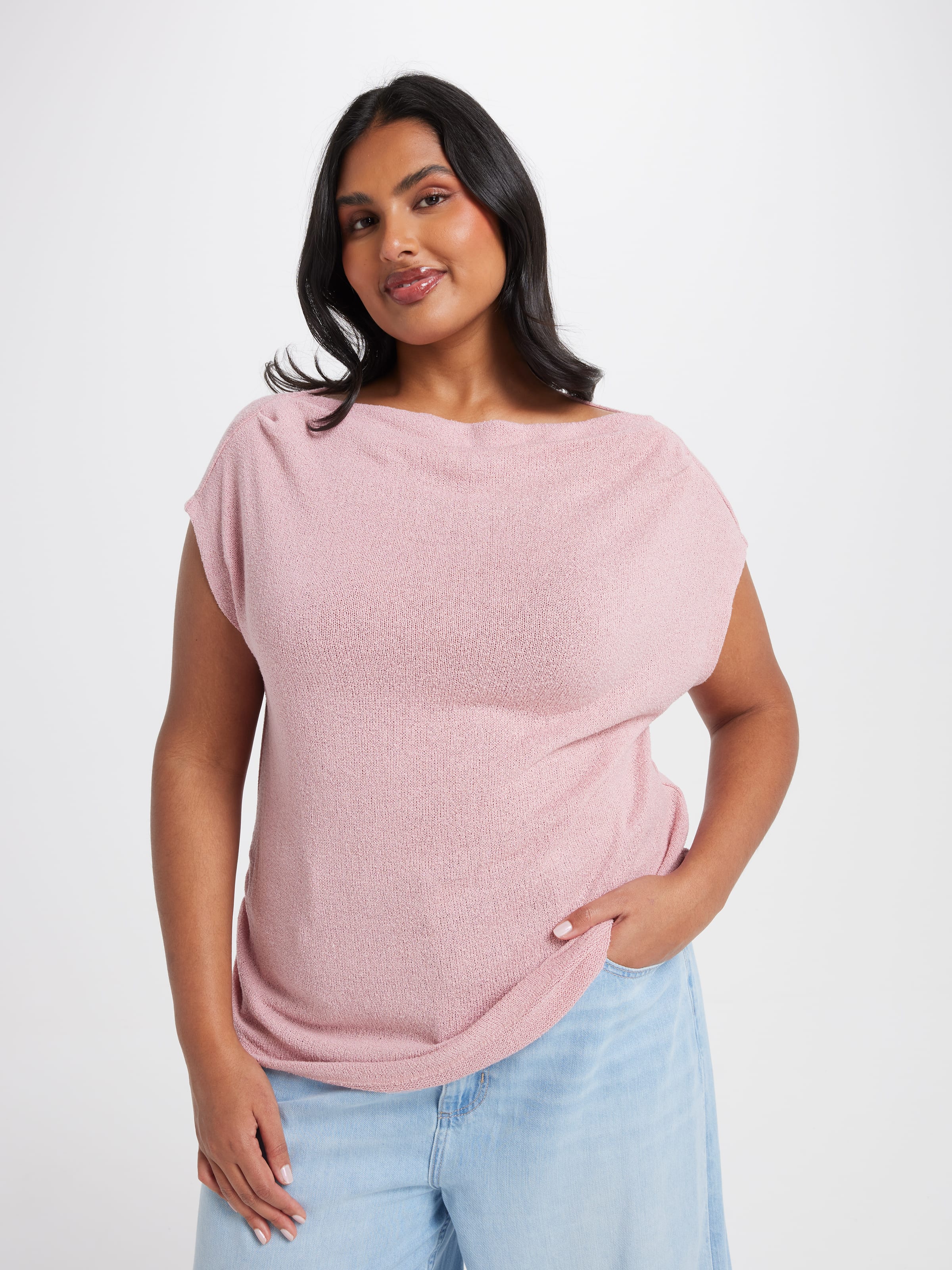 Curve Jackie Cowl Neck Top - Just Jeans Online