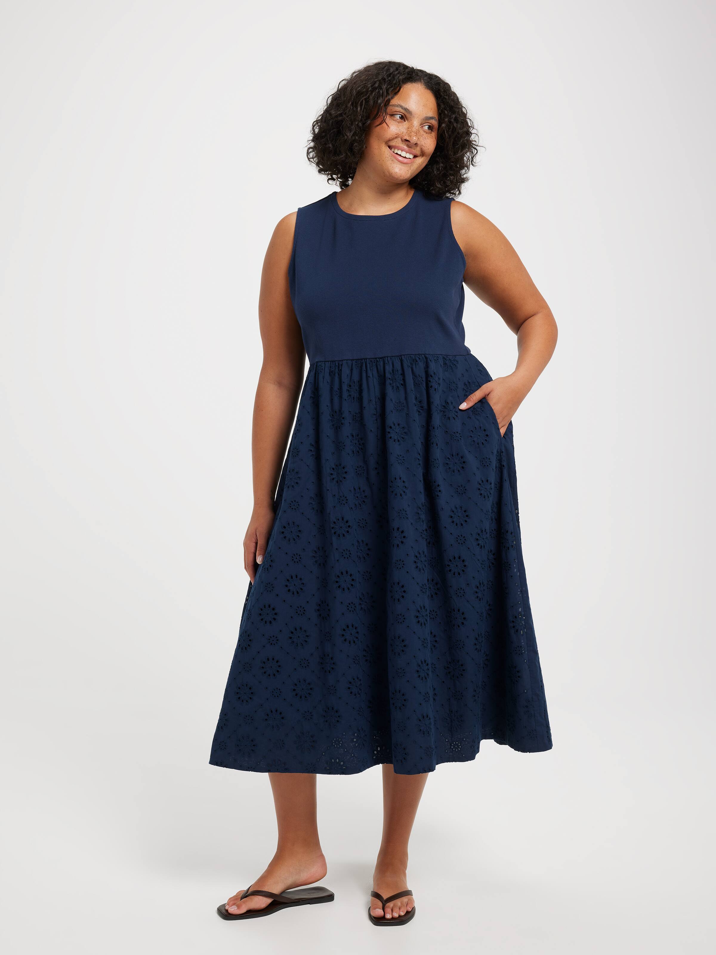 Curve Rita Embroidery Twofer Dress - Just Jeans Online