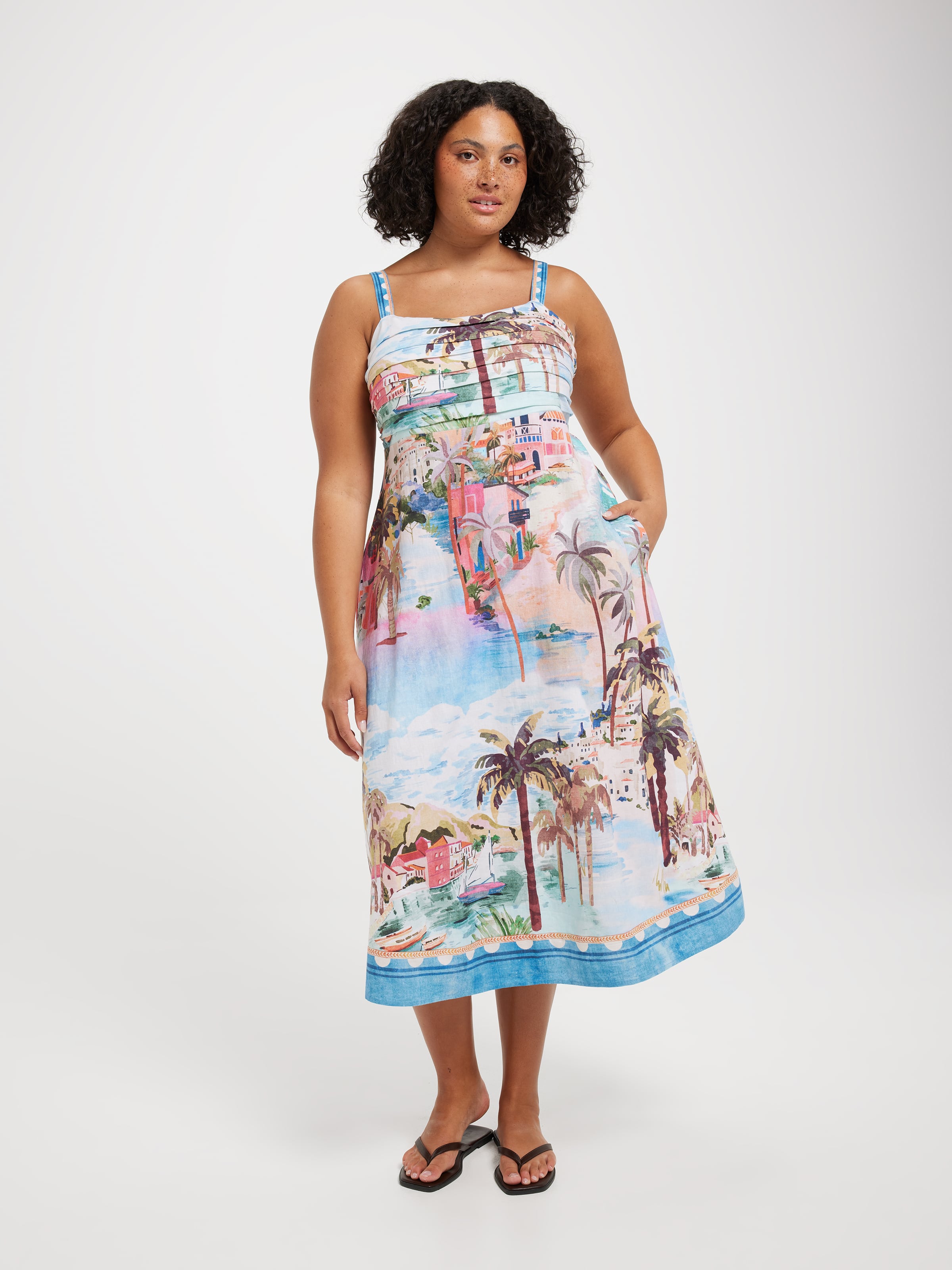 Curve Jane Shirred Maxi Dress - Just Jeans Online