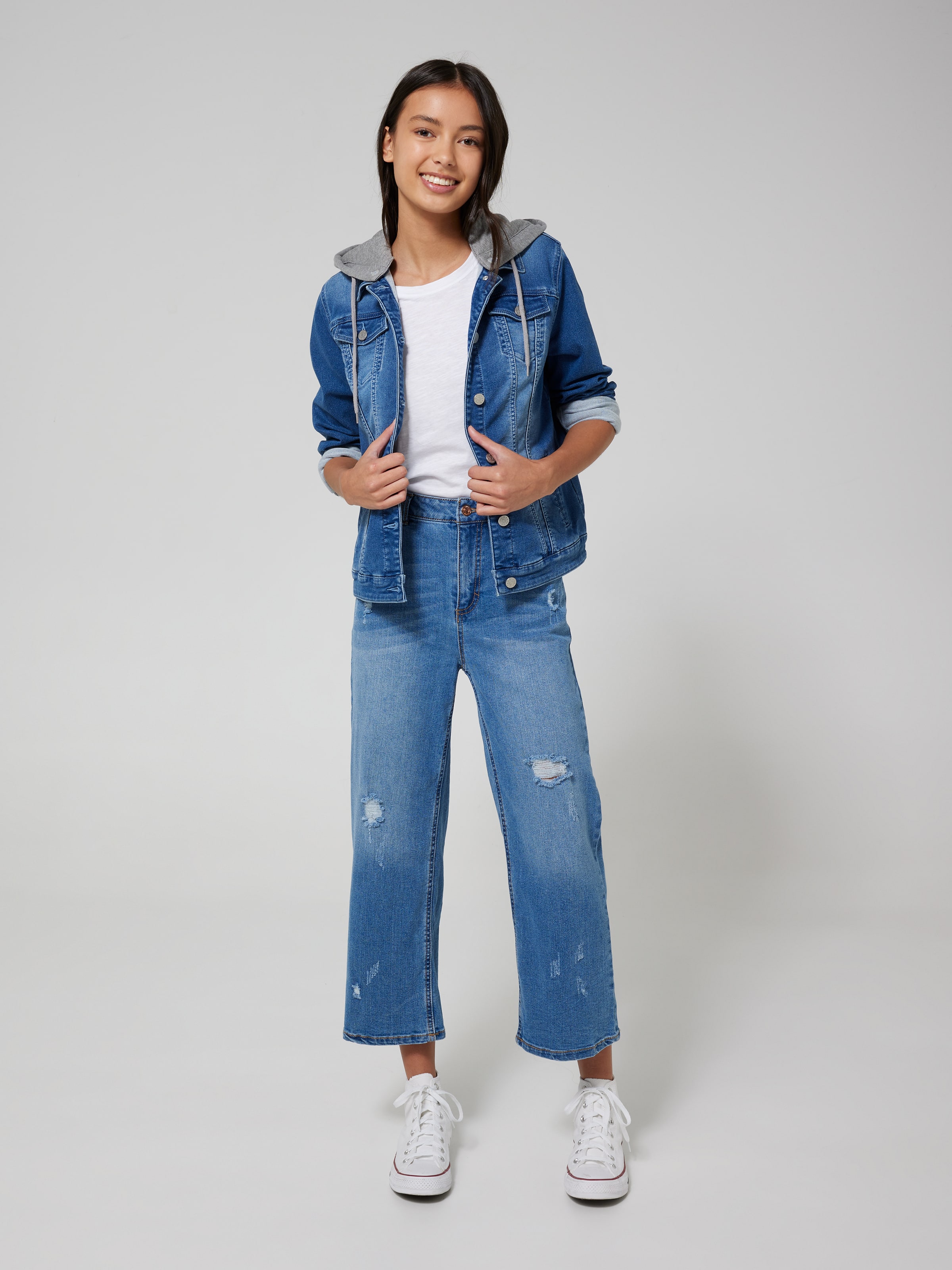 Girls Freya Wide Leg Ankle Jean - Just Jeans Online
