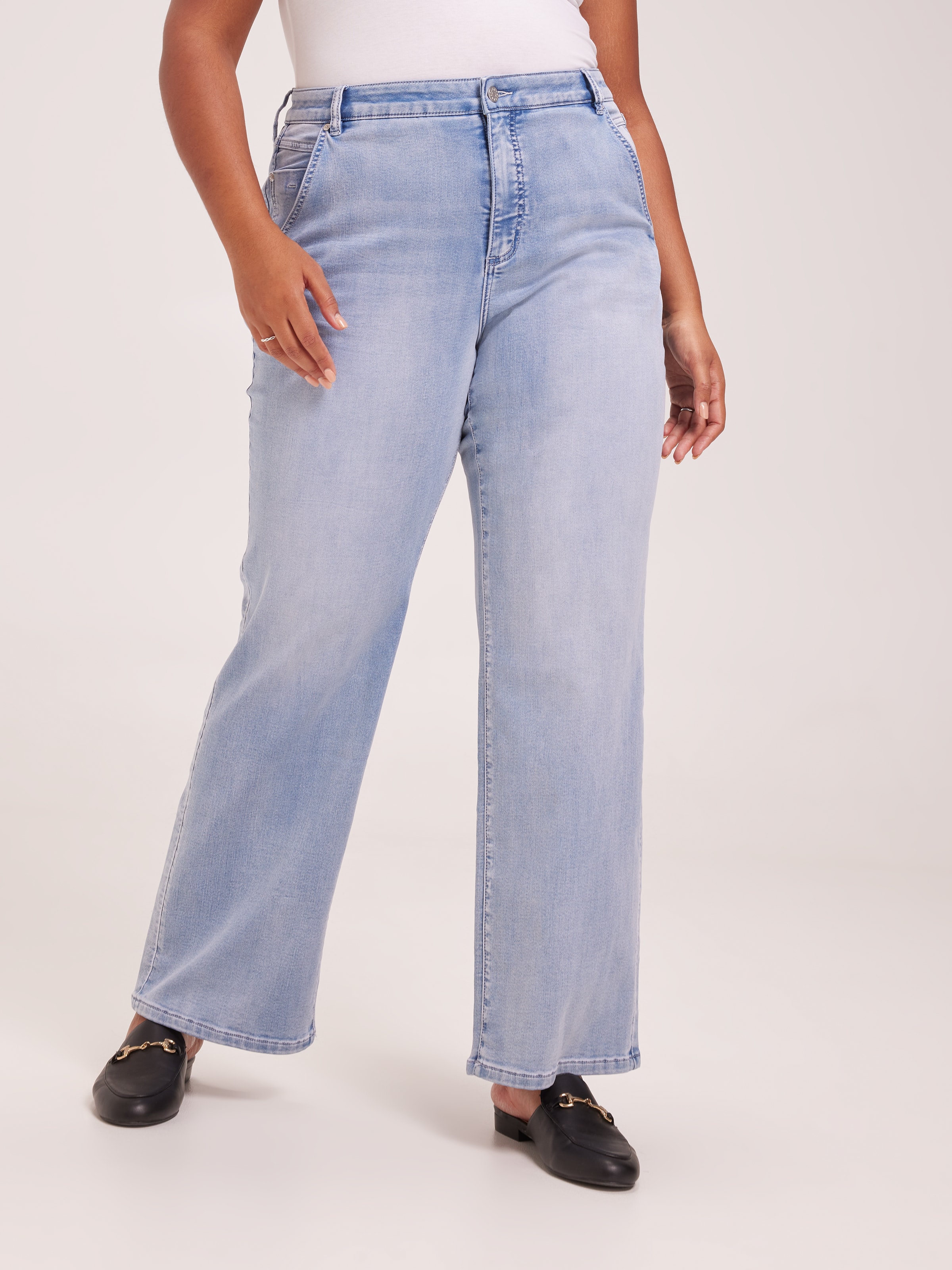 Curve Amaze High Rise Wide Leg Jean In Full Length - Just Jeans Online