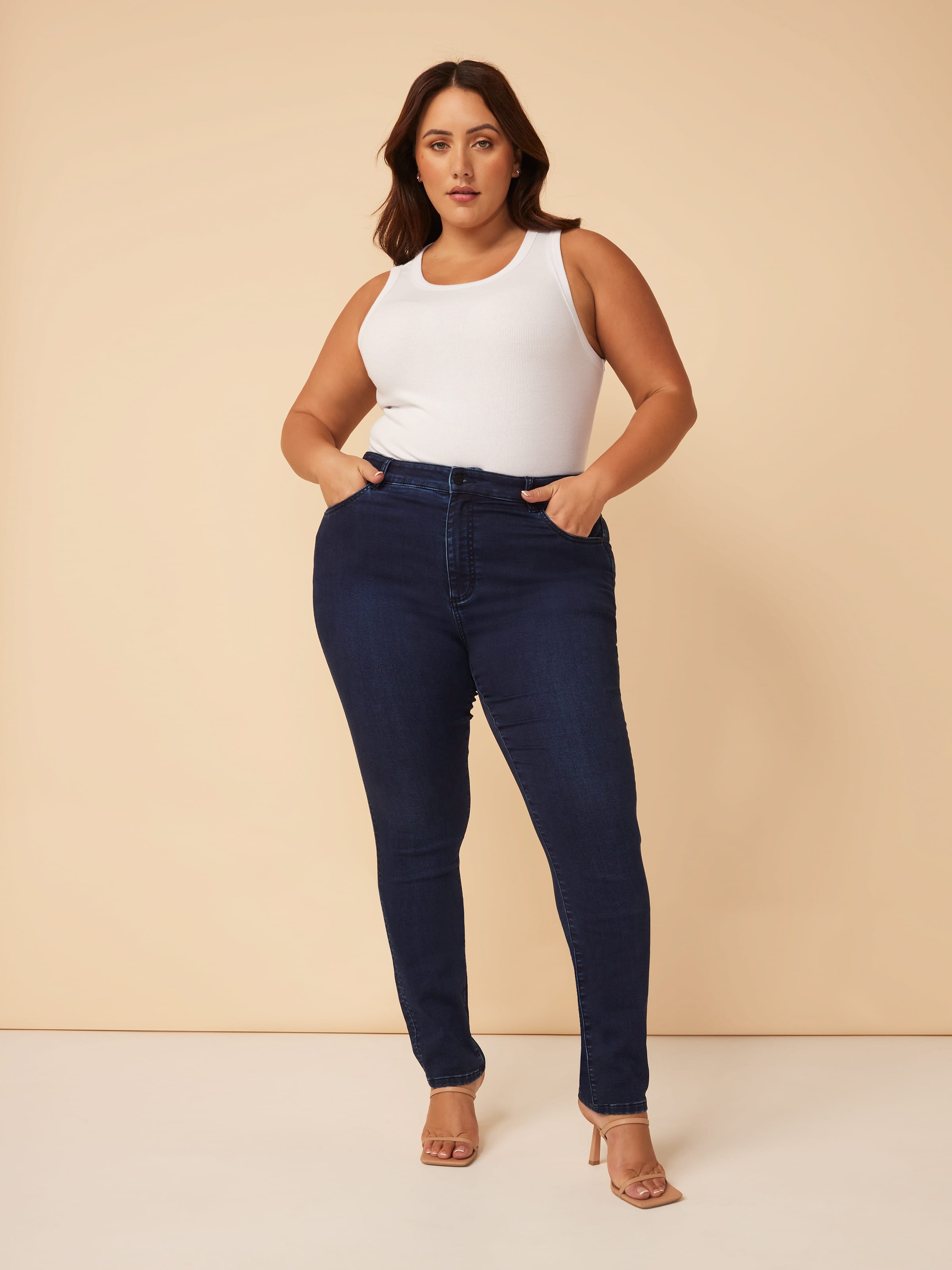 Curve Amaze High Rise Skinny Jean In Tall Length - Just Jeans Online