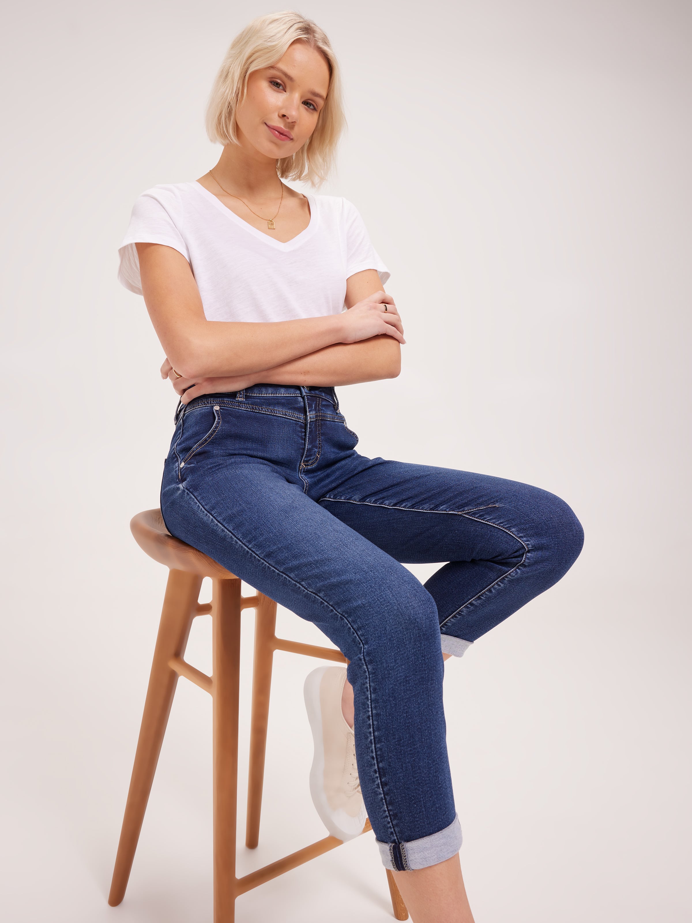 Amaze Yoke Front Boyfriend Jean Moody Indigo - Just Jeans Online