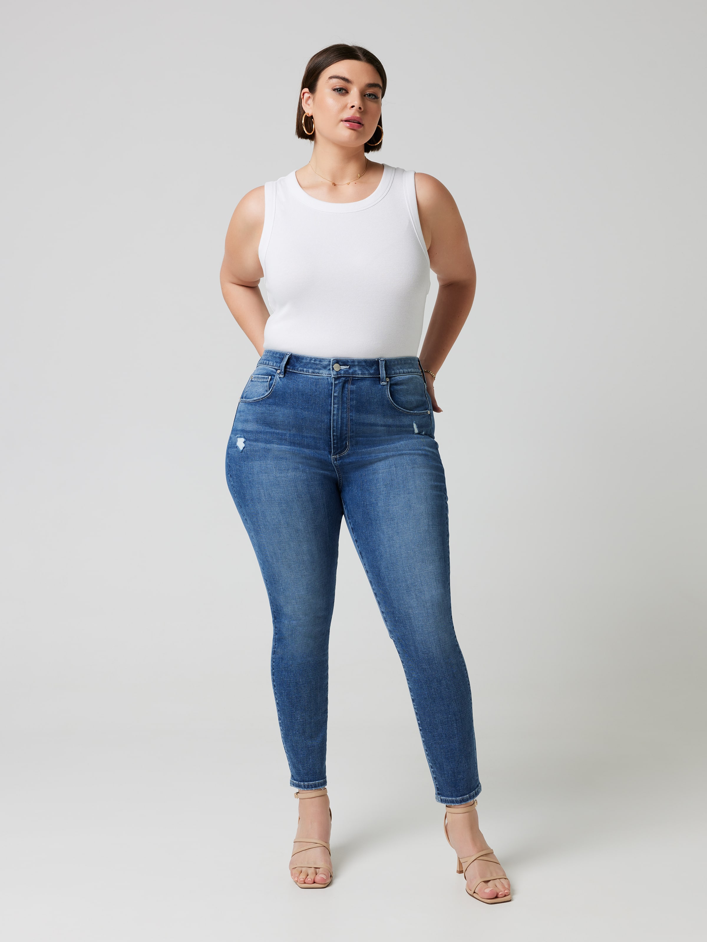 Curve Super Sky High Rip Super Skinny Ankle Jean - Just Jeans Online
