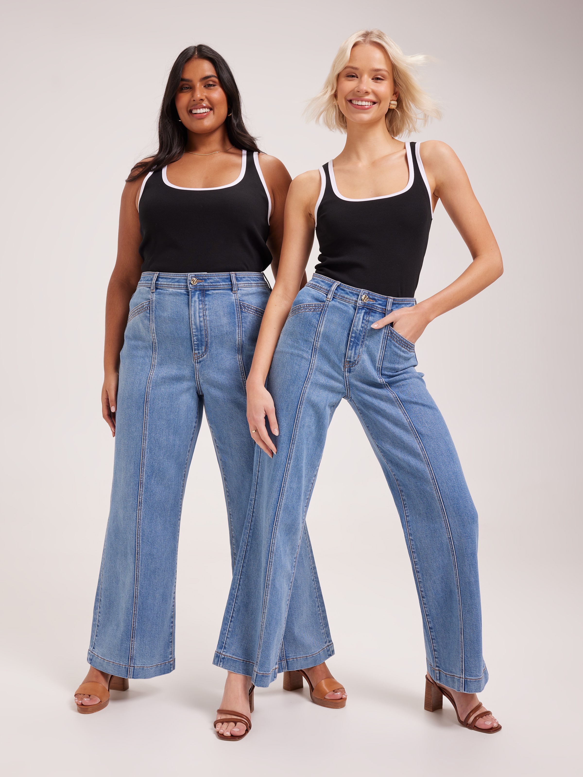 Super High Rise Seam Front Wide Leg Jean - Just Jeans Online
