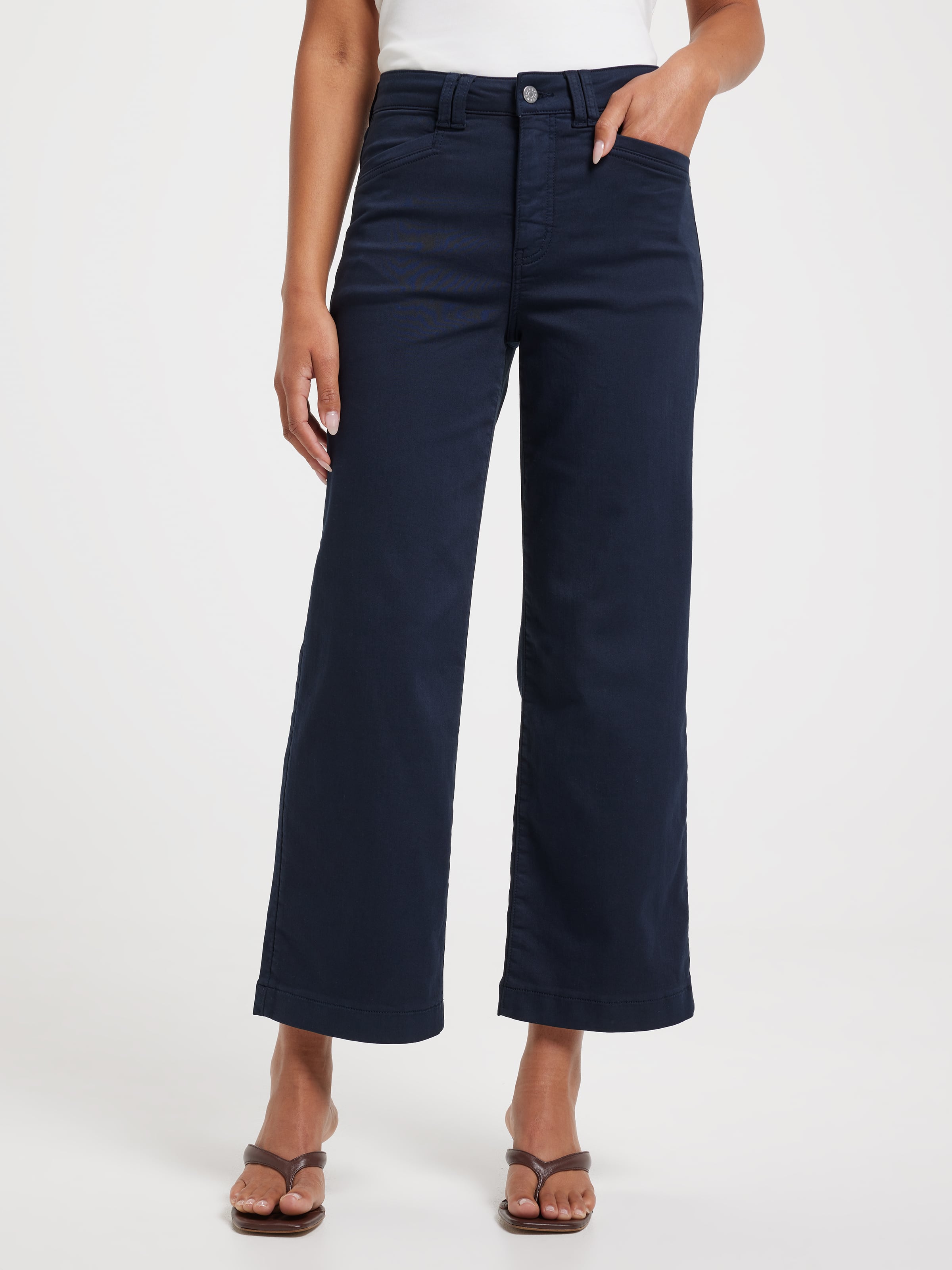 Amaze High Rise Wide Leg Ankle Jean Regal Blue - Just Jeans Online
