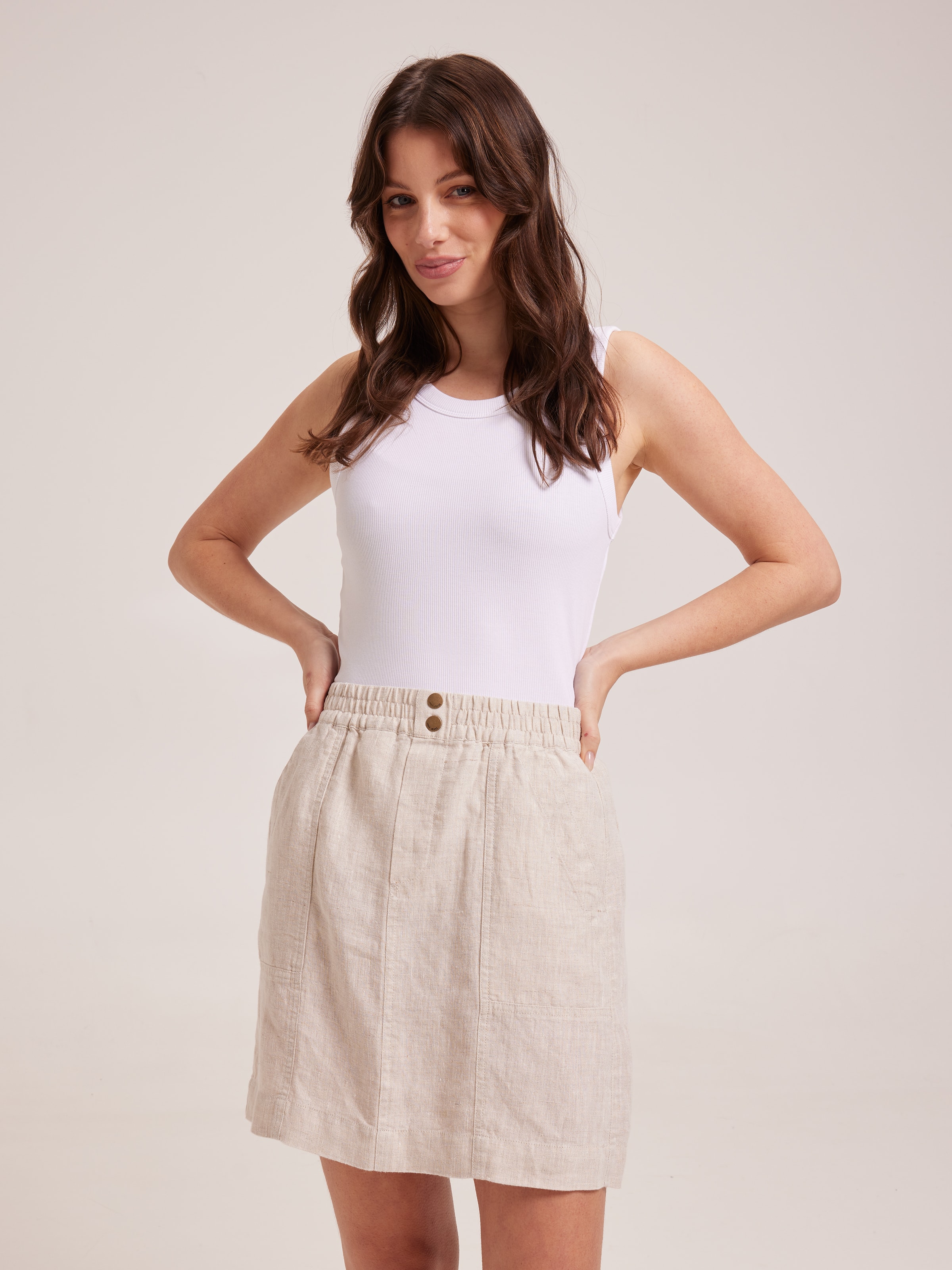 Emily Linen Skirt Flax - Just Jeans Online