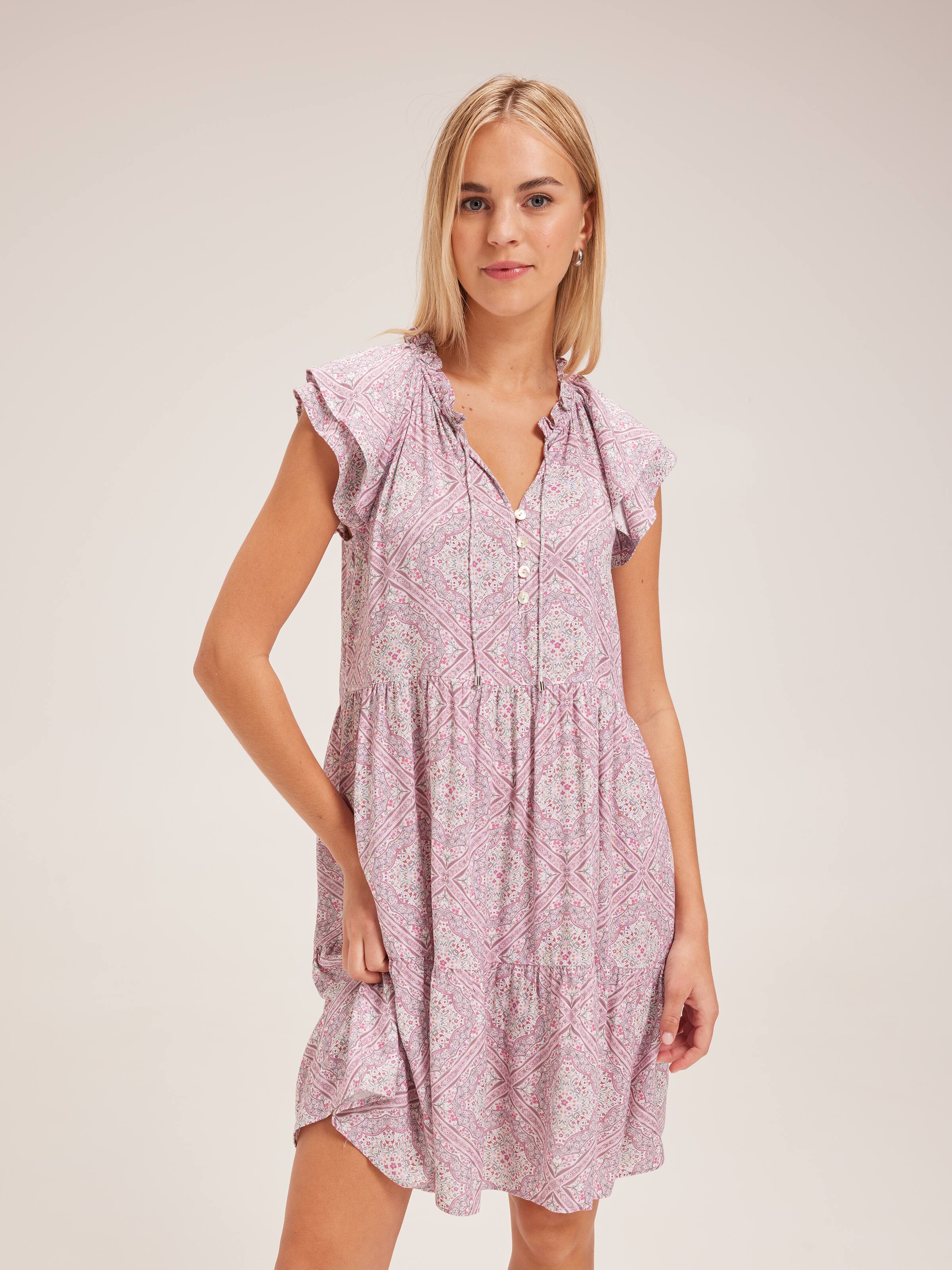 Lyla Flutter Dress Pink Diamond - Just Jeans Online