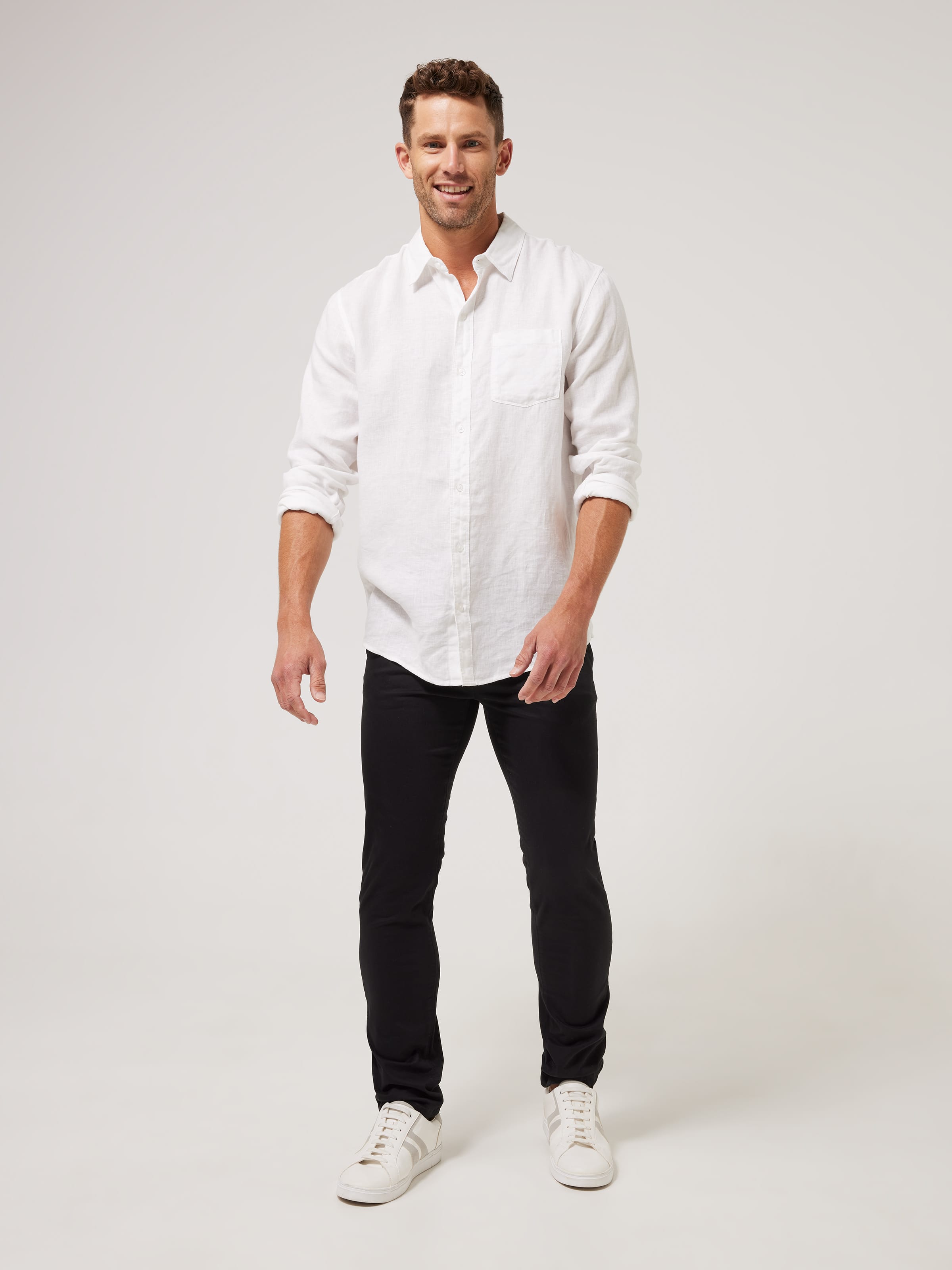 Slant Pocket Slim Straight Pant Black - Just Jeans Online