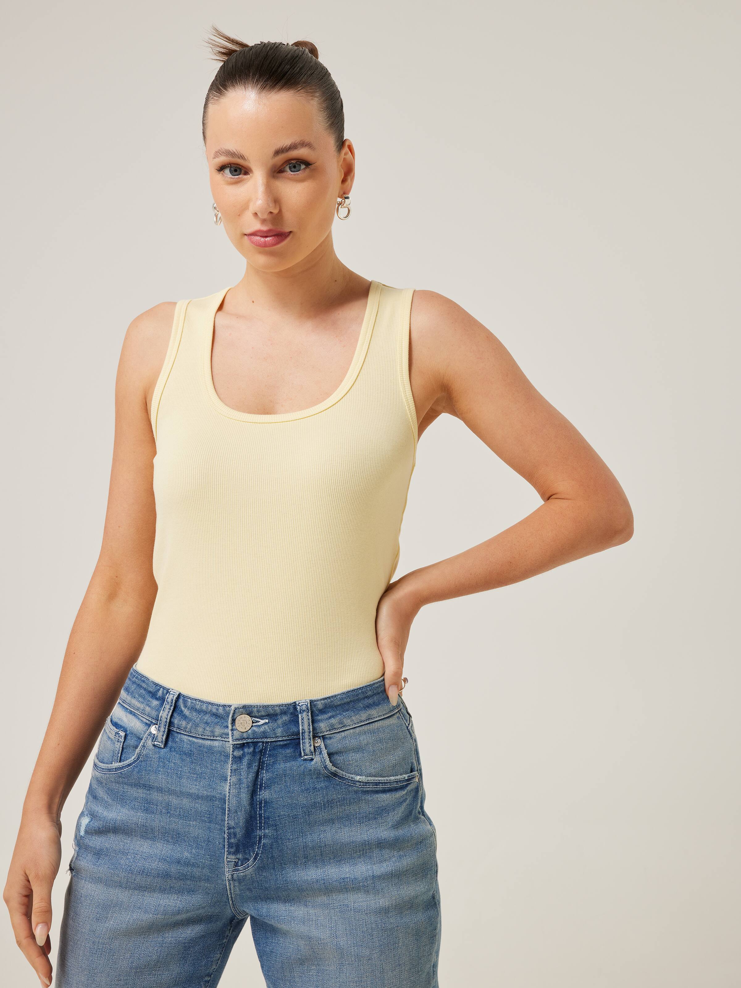 Kate Scoop Neck Rib Tank - Just Jeans Online