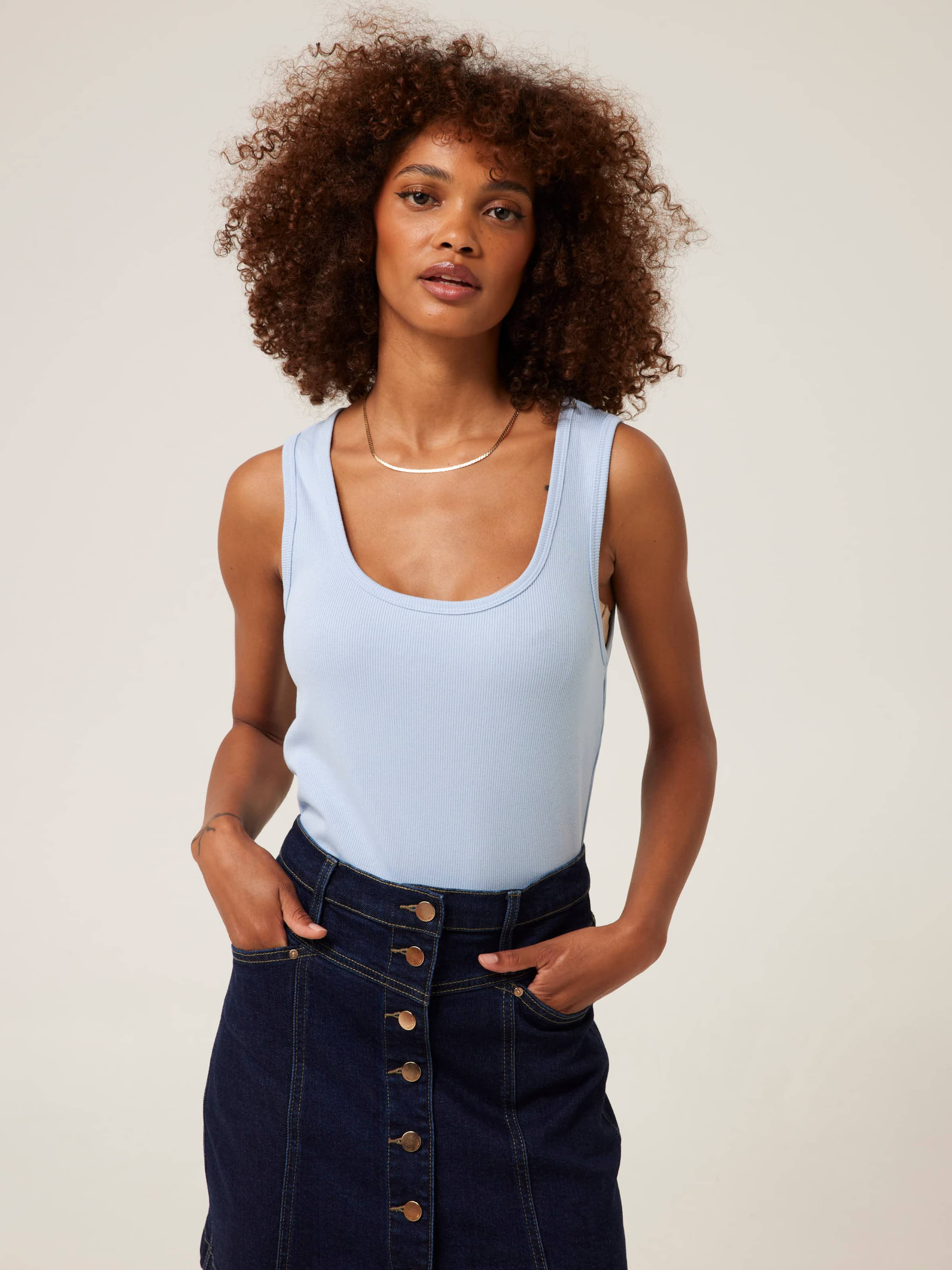 Kate Scoop Neck Rib Tank - Just Jeans Online